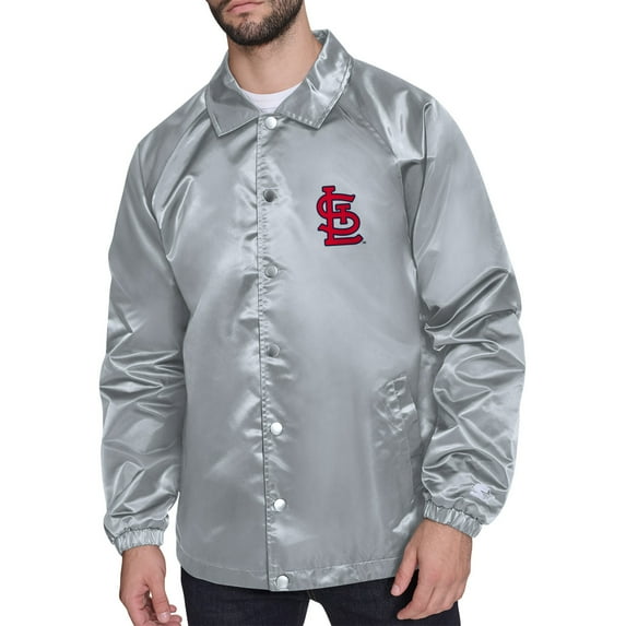 Men's Starter Gray St. Louis Cardinals Retro Logo Raglan Coaches Full ...