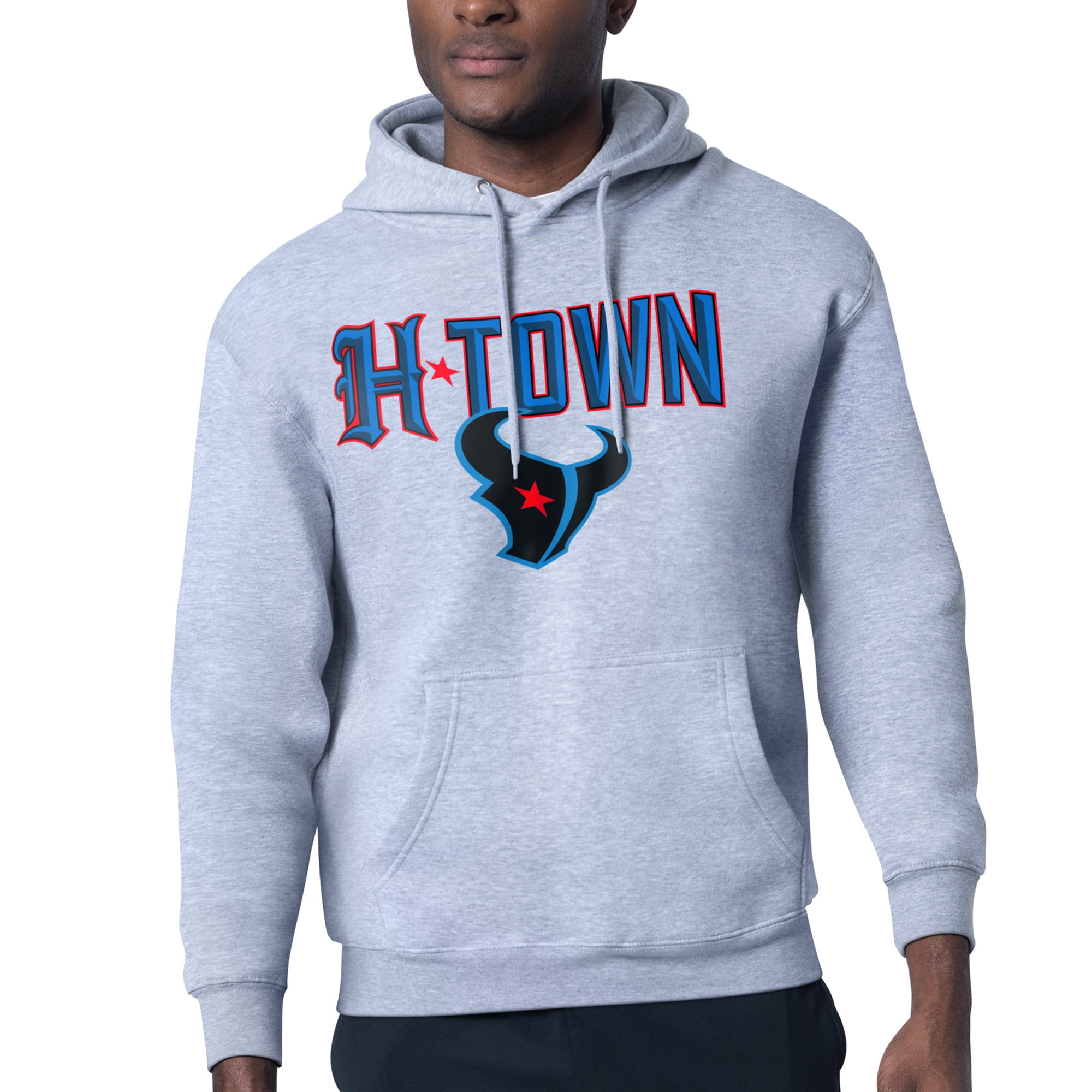 Men's Starter Heather Gray Houston Texans H-Town Graphic Fleece ...
