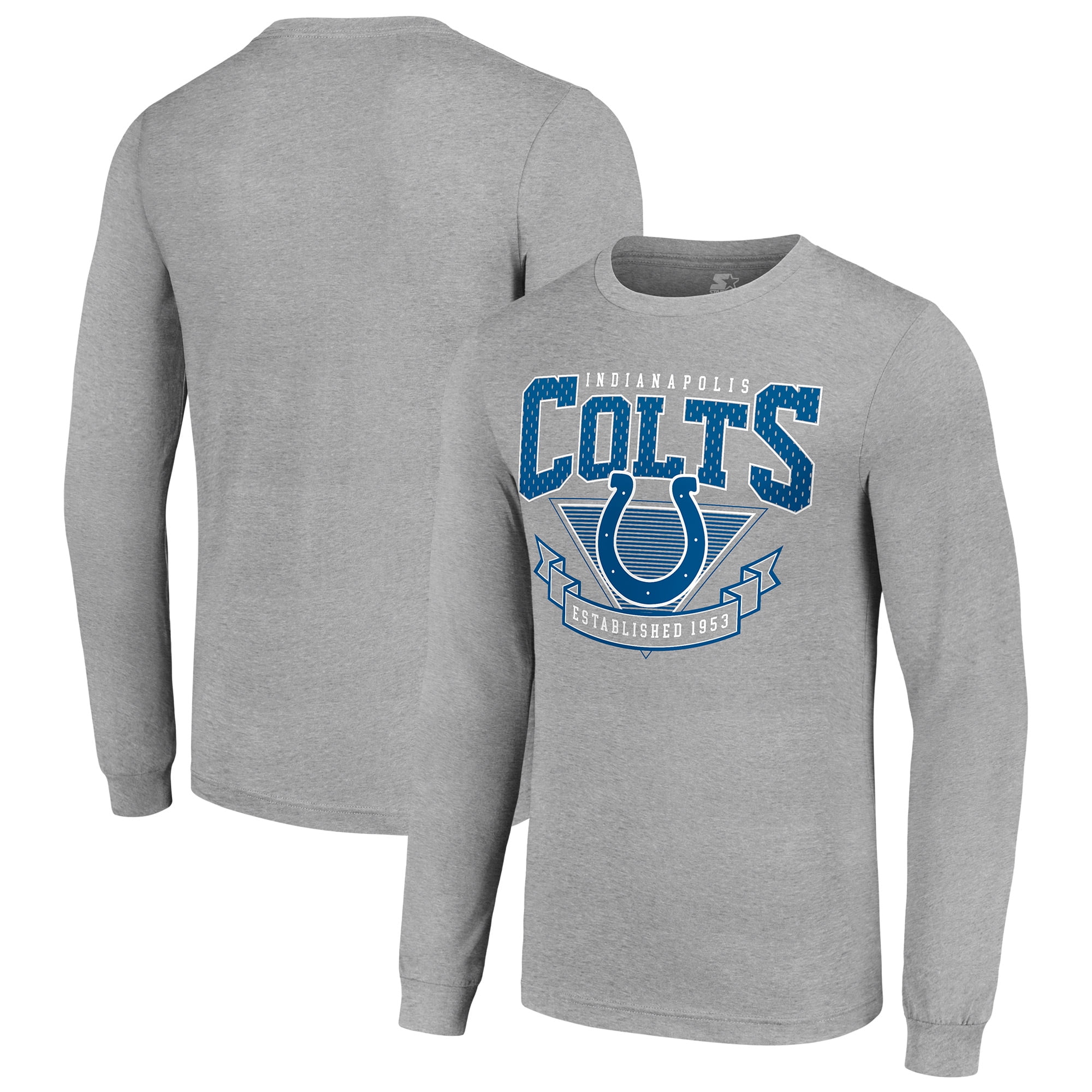 Men's Starter Heather Gray Indianapolis Colts '80s Inspired Team Logo ...