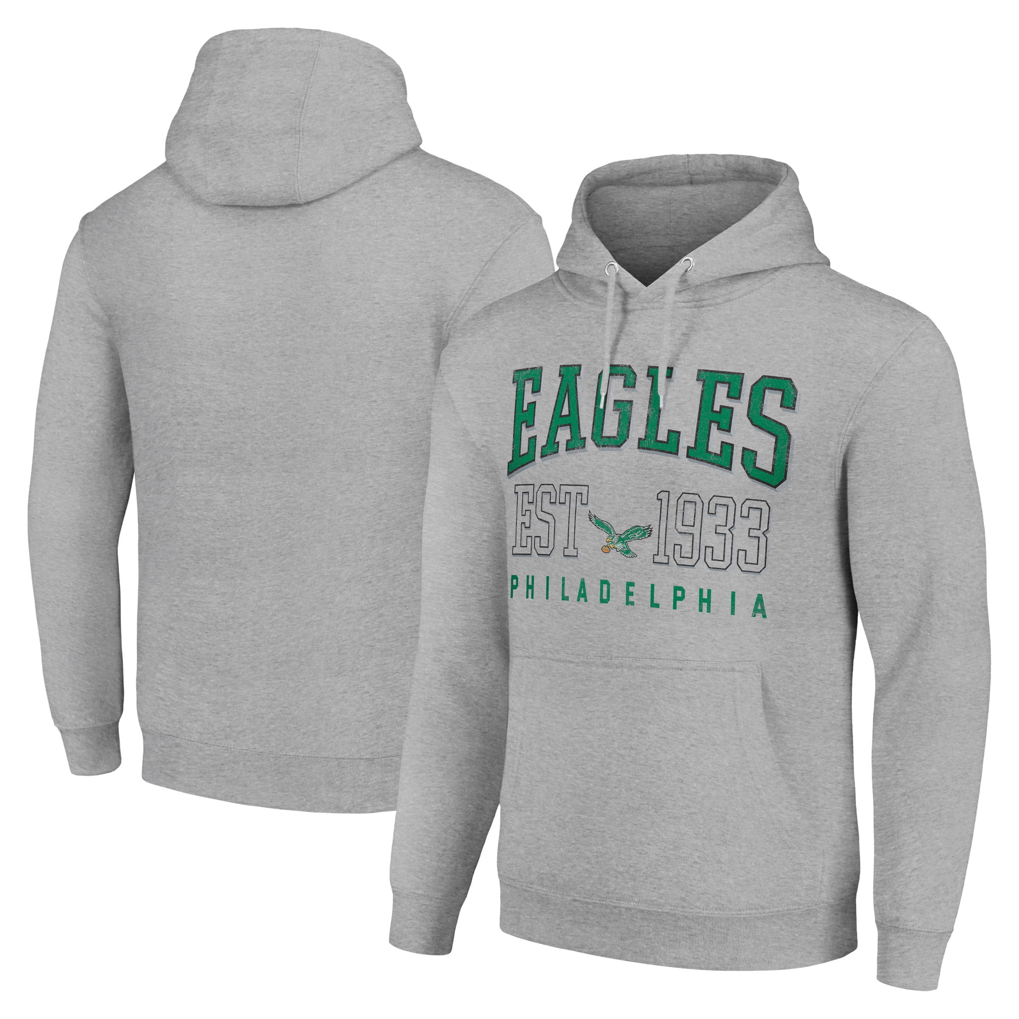 Unisex Starter Heather Gray Philadelphia Eagles Throwback Logo Pullover ...