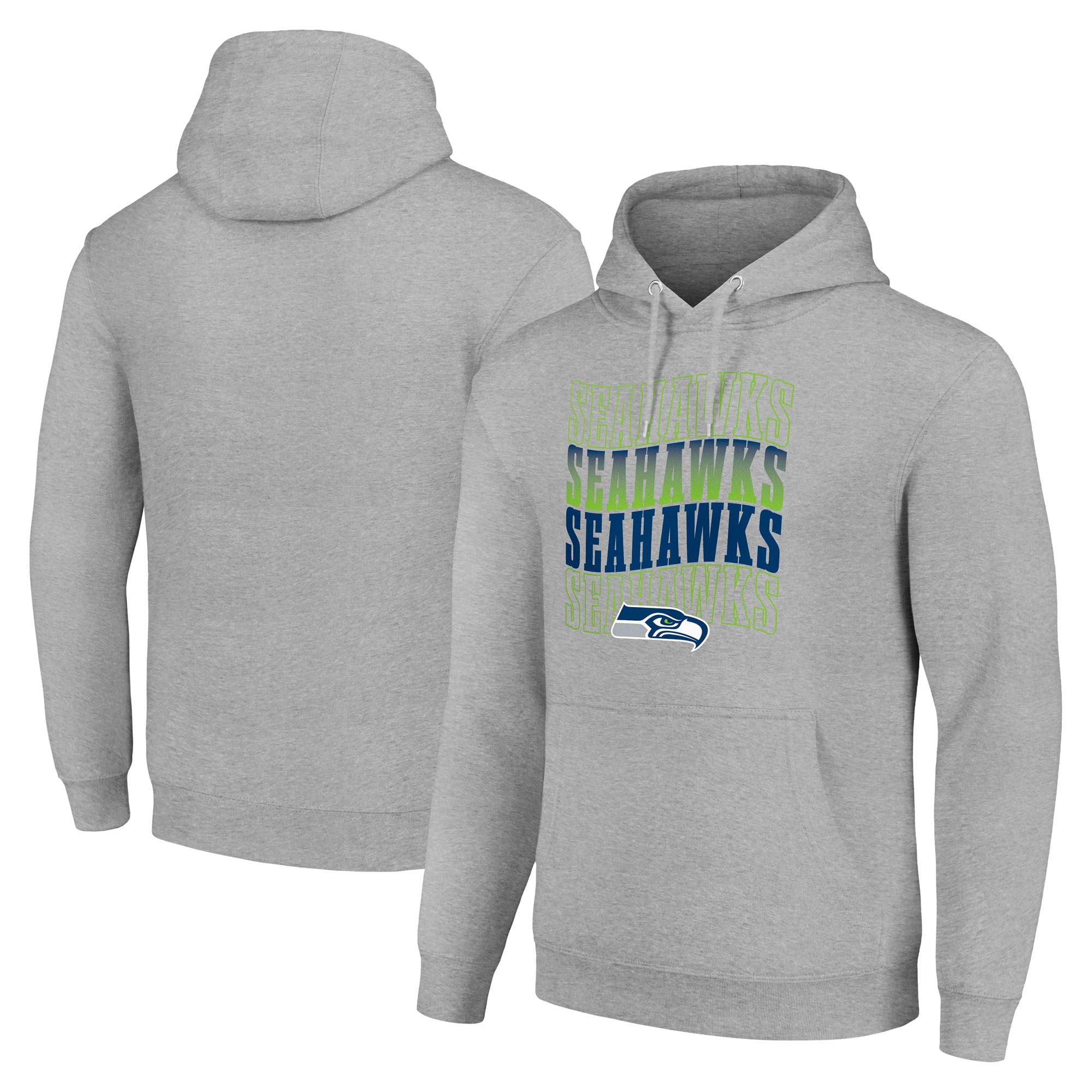 Men's Starter Heather Gray Seattle Seahawks Four Team Name Logo Fleece ...