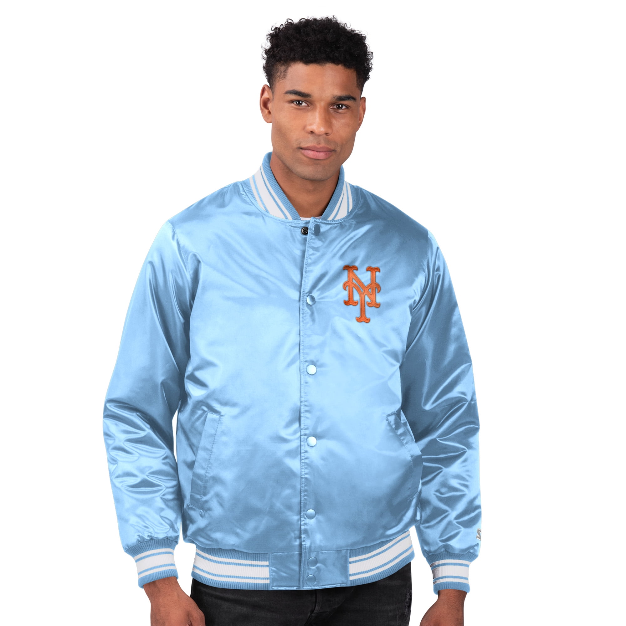 Men's Starter Light Blue New York Mets Locker Room Satin Full-Snap ...