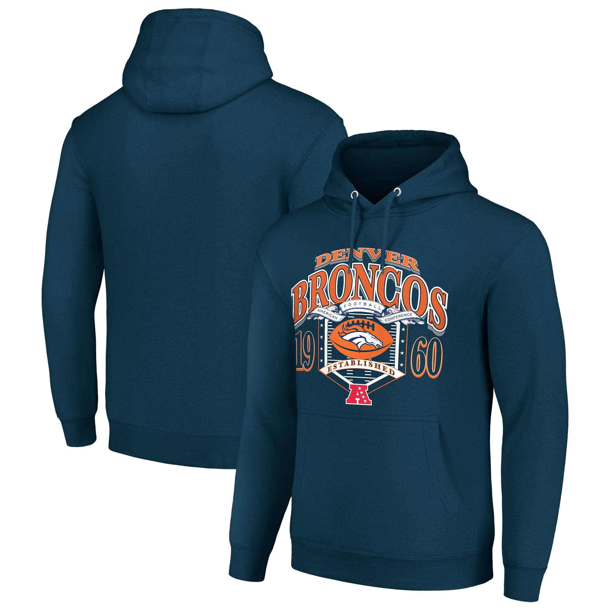 Men's Starter Navy Denver Broncos 80s Retro Pullover Hoodie - Walmart.com