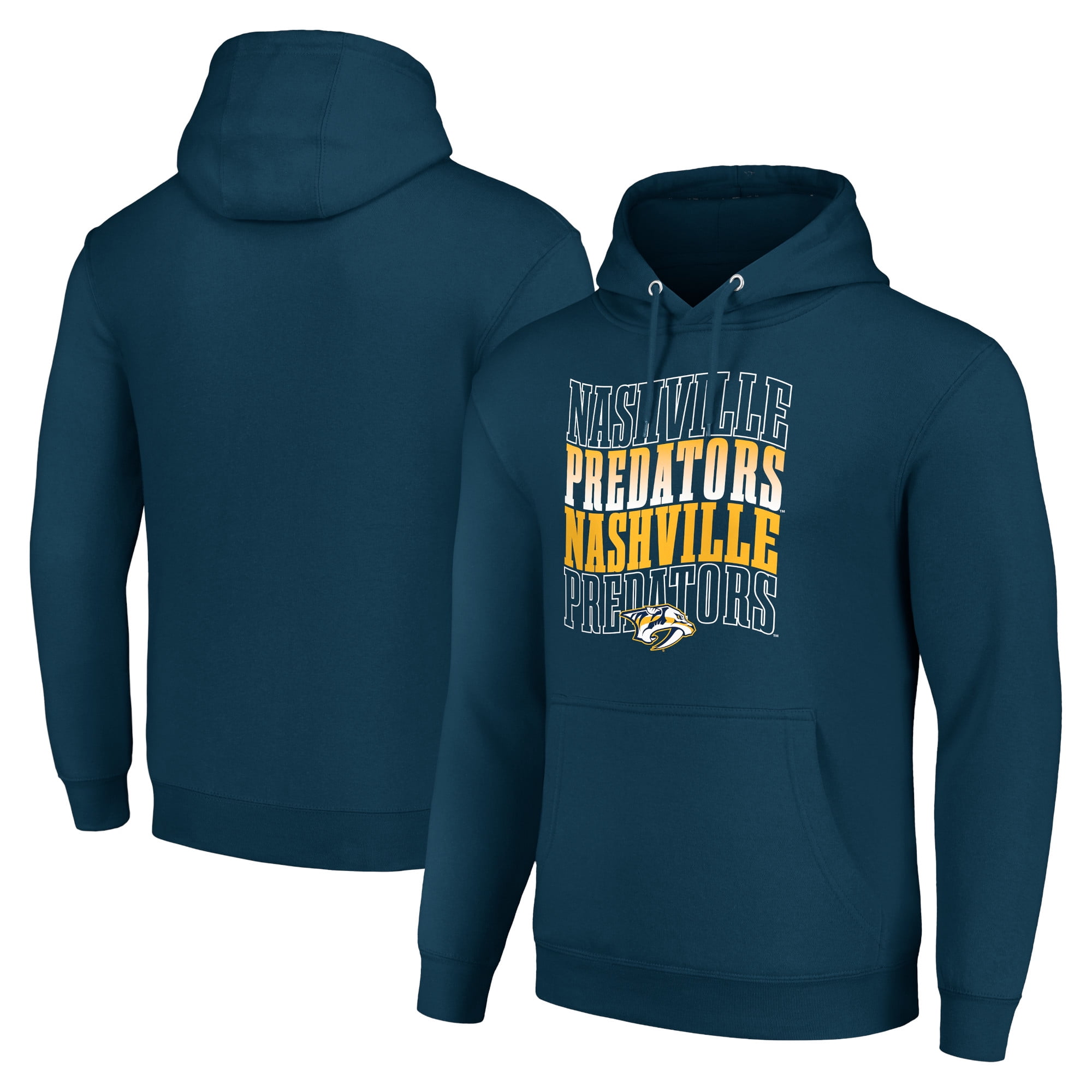 Men's Starter Navy Nashville Predators Four Team Name Logo Fleece ...