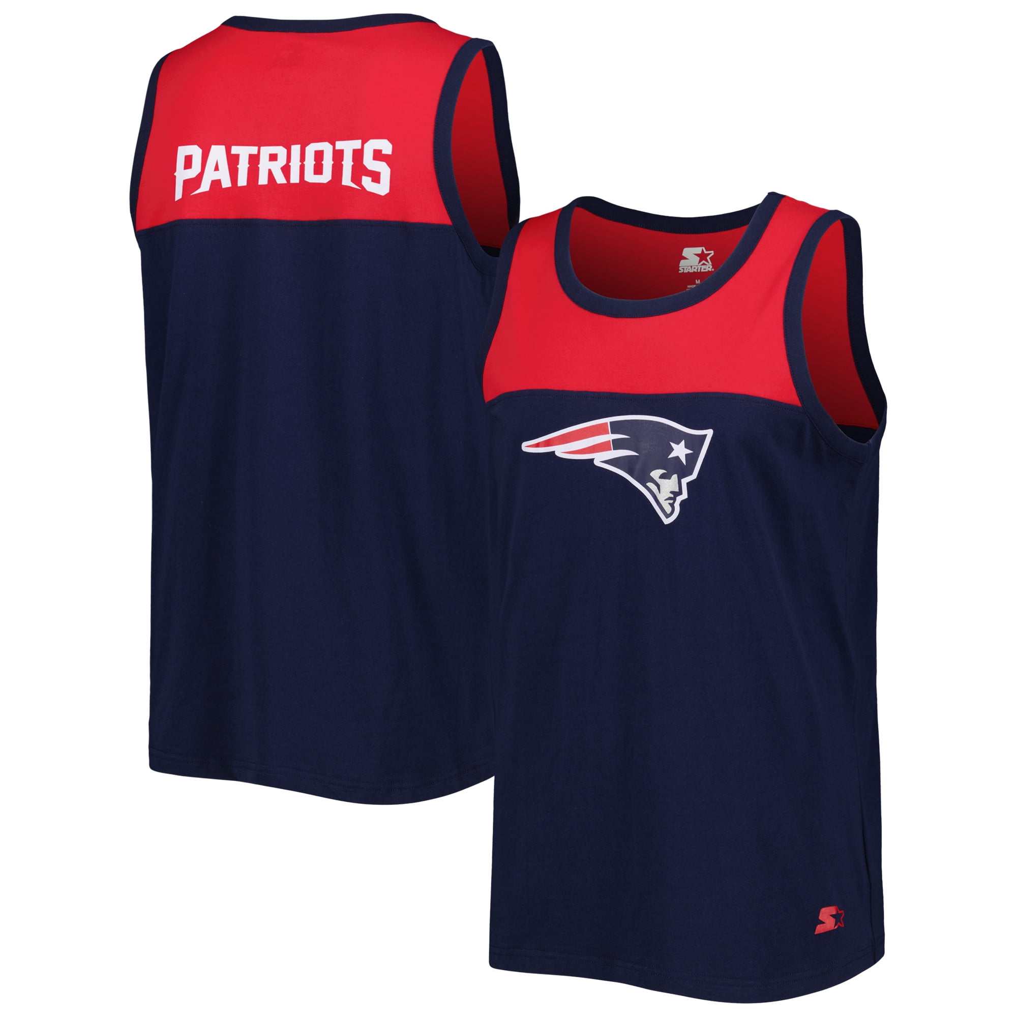 Men's Starter Navy/Red New England Patriots Logo Touchdown Fashion Tank ...