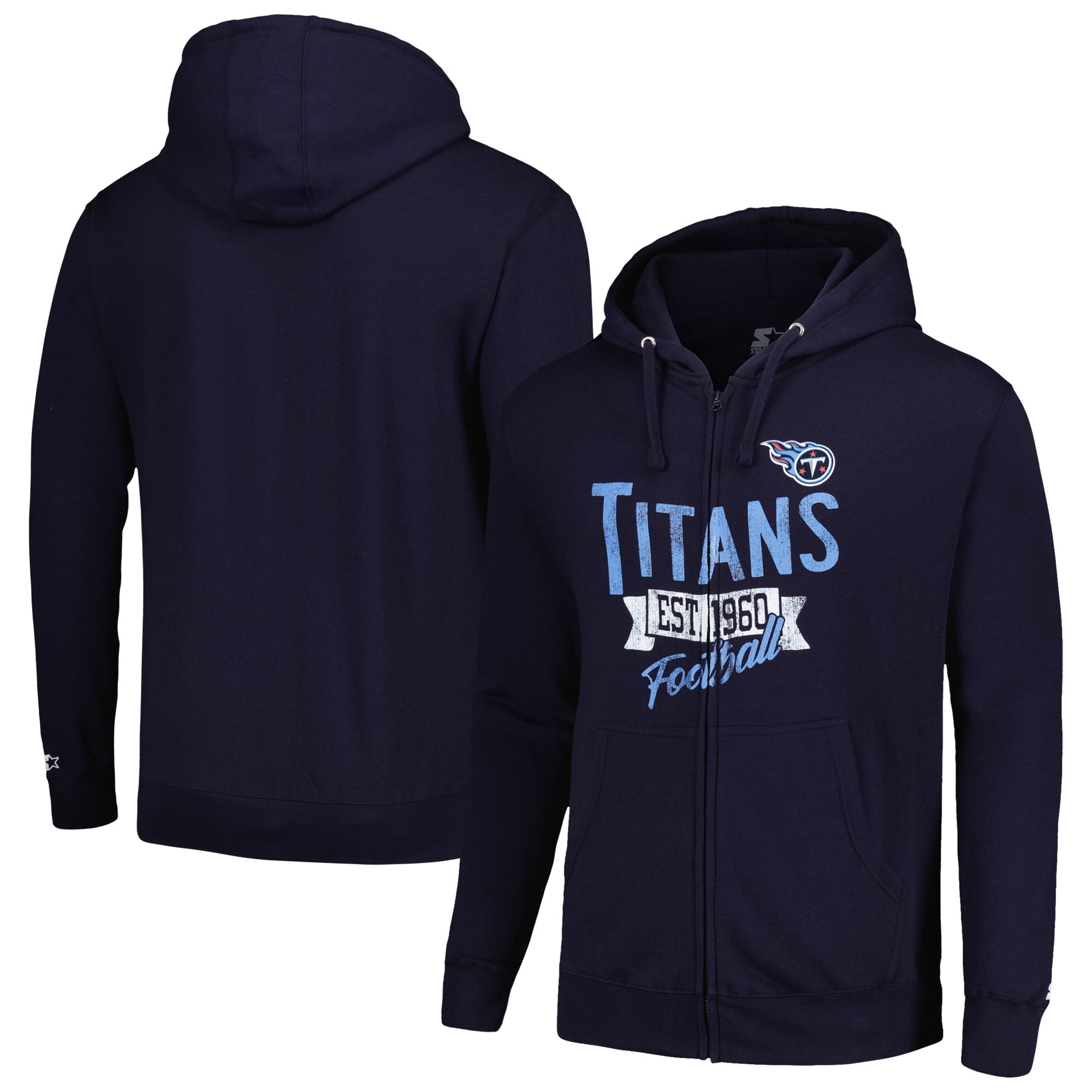 Men's Starter Navy Tennessee Titans Domestic Post Season Full-Zip ...