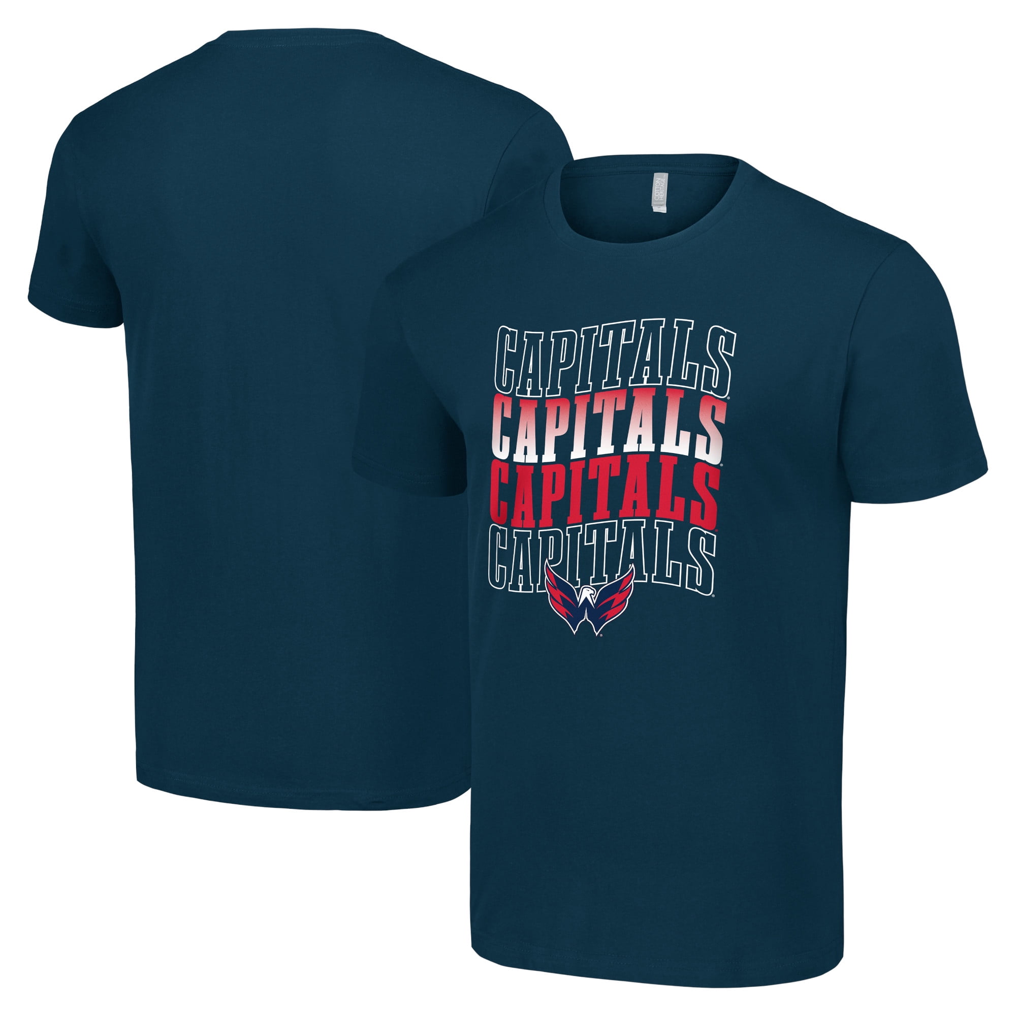 Men's Starter Navy Washington Capitals Four Team Name Logo T-Shirt ...