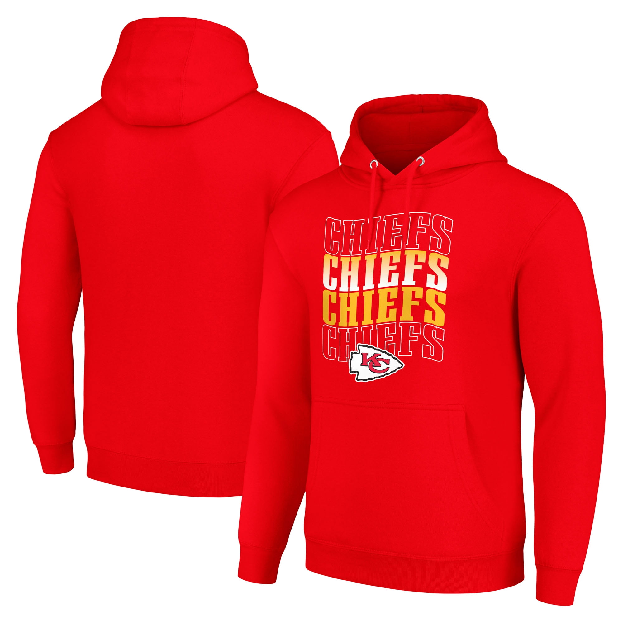 Men's Starter Red Kansas City Chiefs Four Team Name Logo Fleece ...