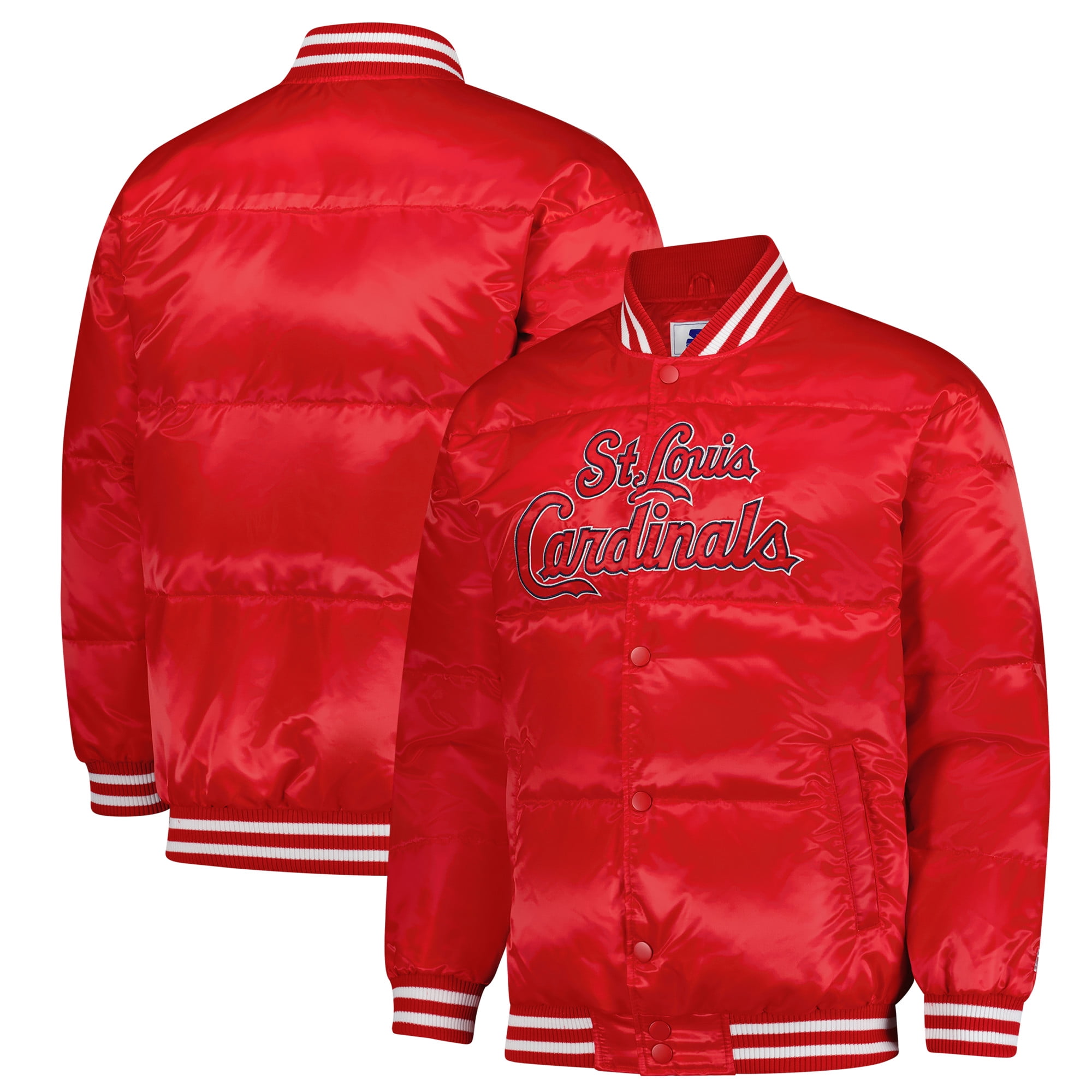 Men's Starter Red St. Louis Cardinals Full-Snap Satin Jacket - Walmart.com
