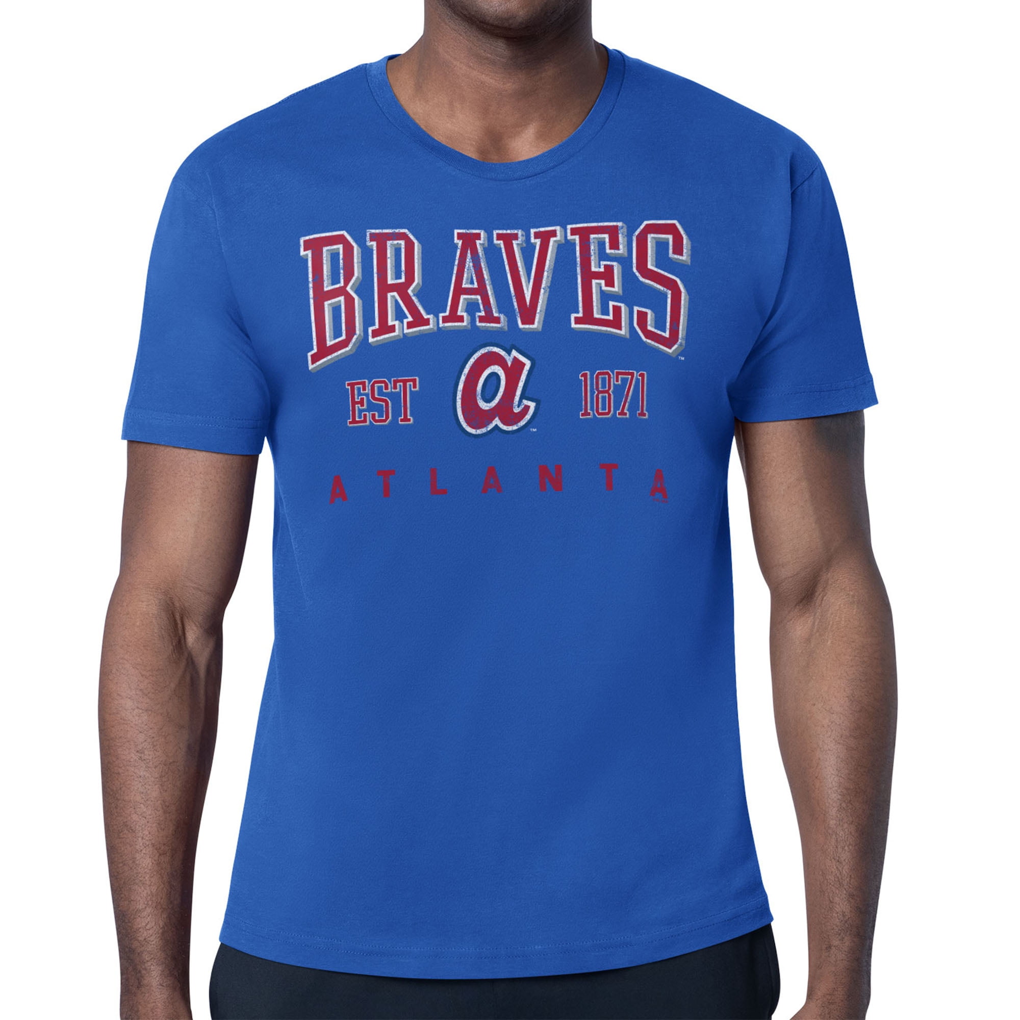 Men's-Starter Royal Atlanta Braves Distressed Logo T-Shirt - Walmart.com