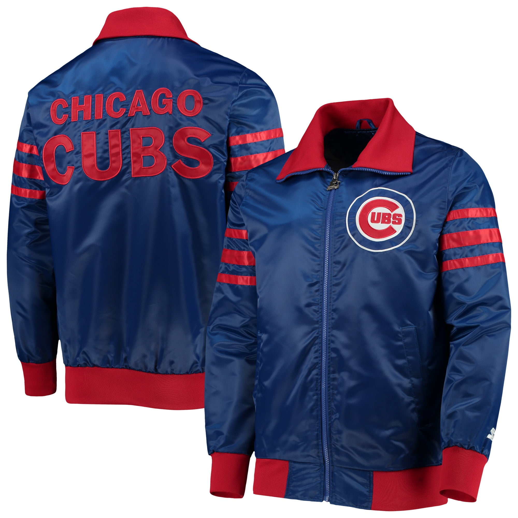 Men's Starter Royal Chicago Cubs The Captain II Full-Zip Varsity Jacket ...