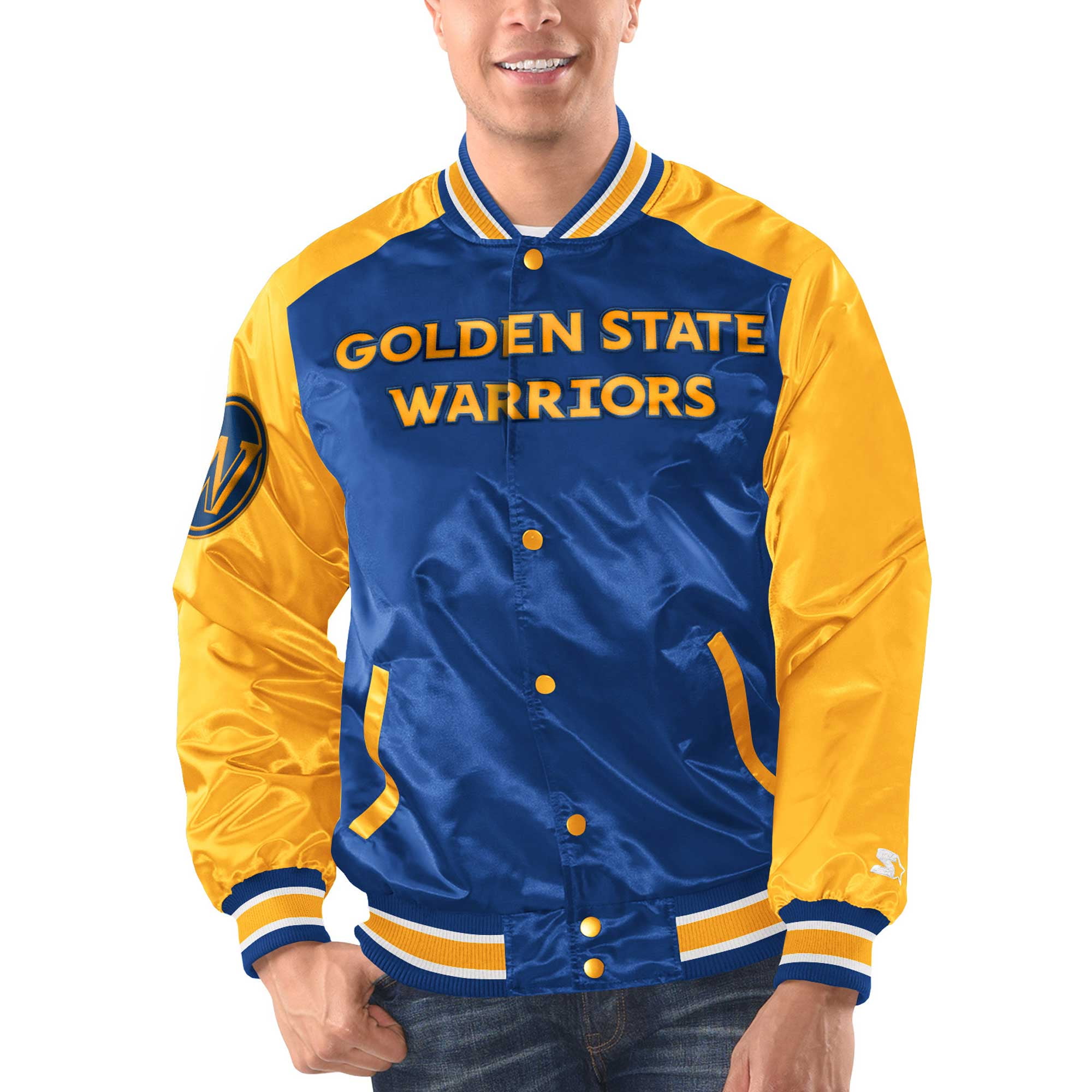 Men's Starter Royal/Gold Golden State Warriors Renegade Satin Full-Snap ... Men's Starter Royal/Gold Golden State Warriors Renegade Satin Full-Snap ...