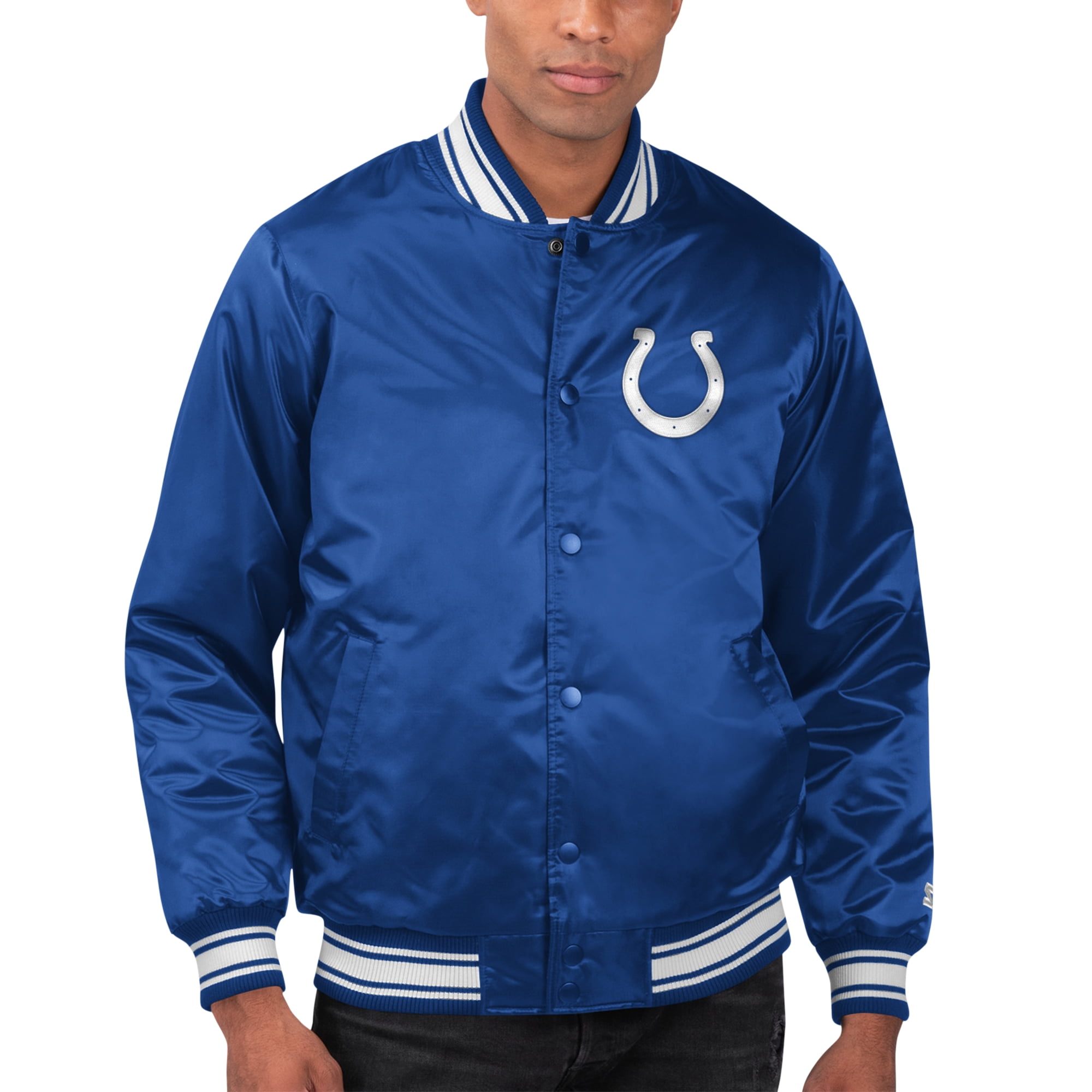 Men's Starter Royal Indianapolis Colts Locker Room Satin Varsity Full ...