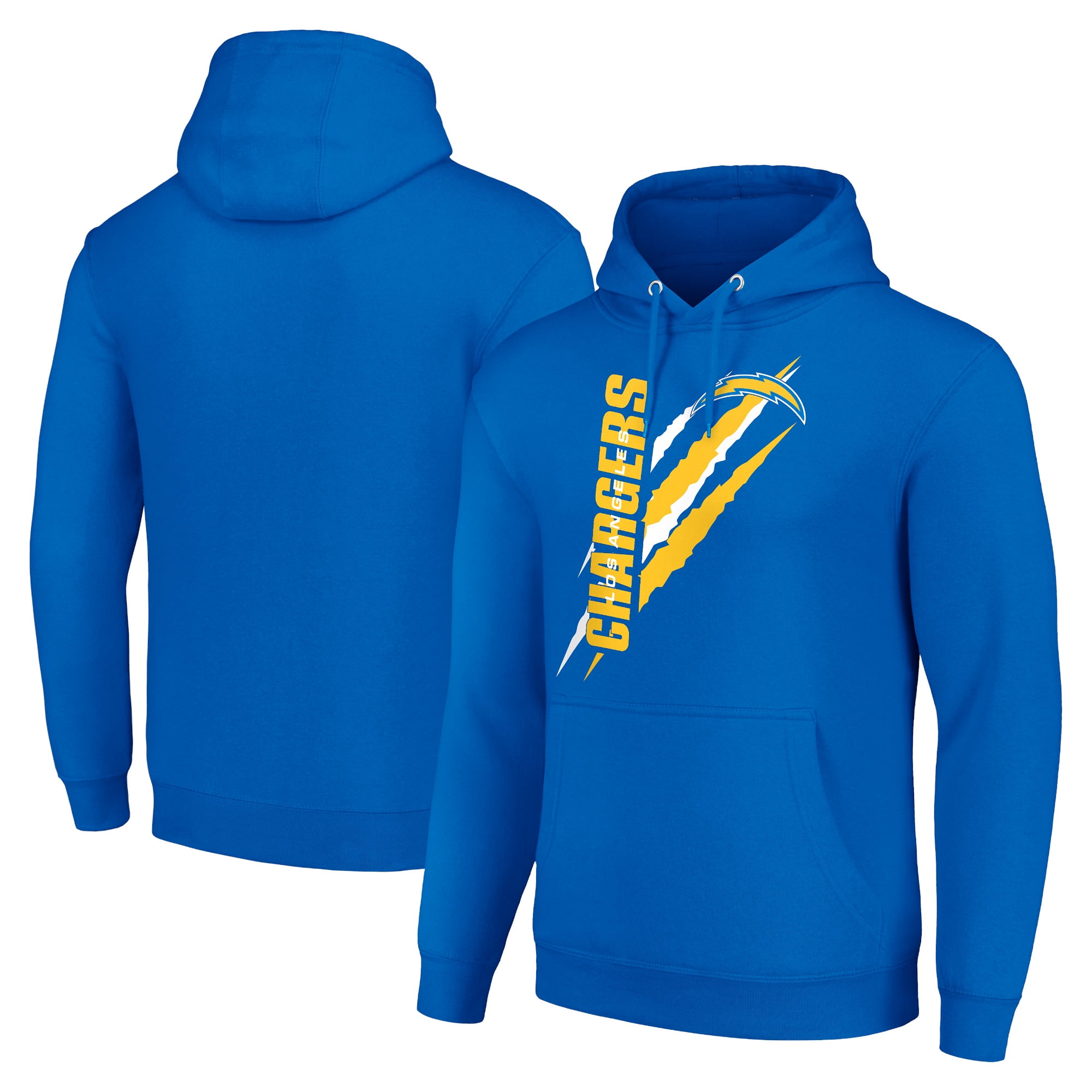 Men's Starter Royal Los Angeles Chargers Color Scratch Fleece Pullover ...