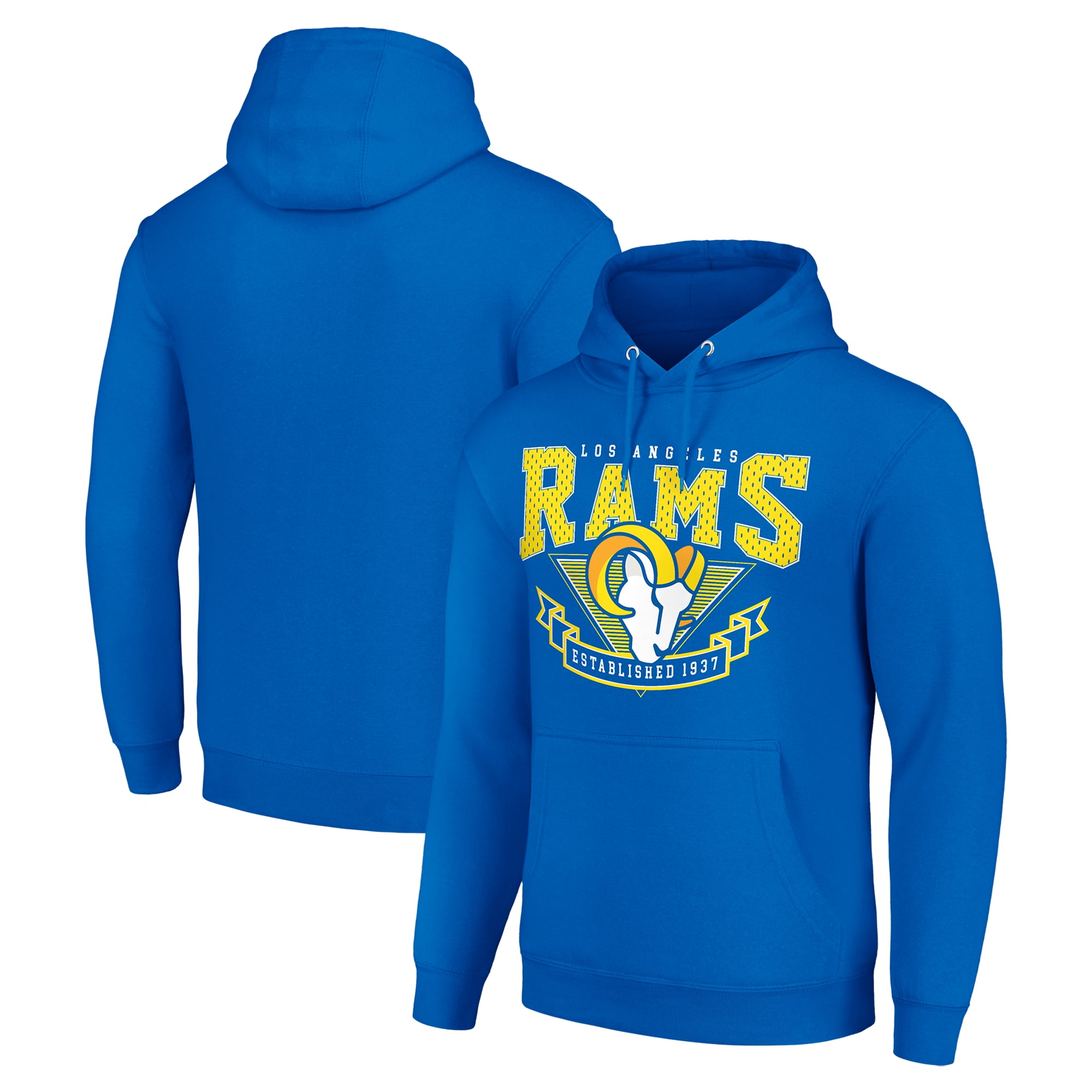 Men's Starter Royal Los Angeles Rams -80s Inspired Pullover Hoodie ...
