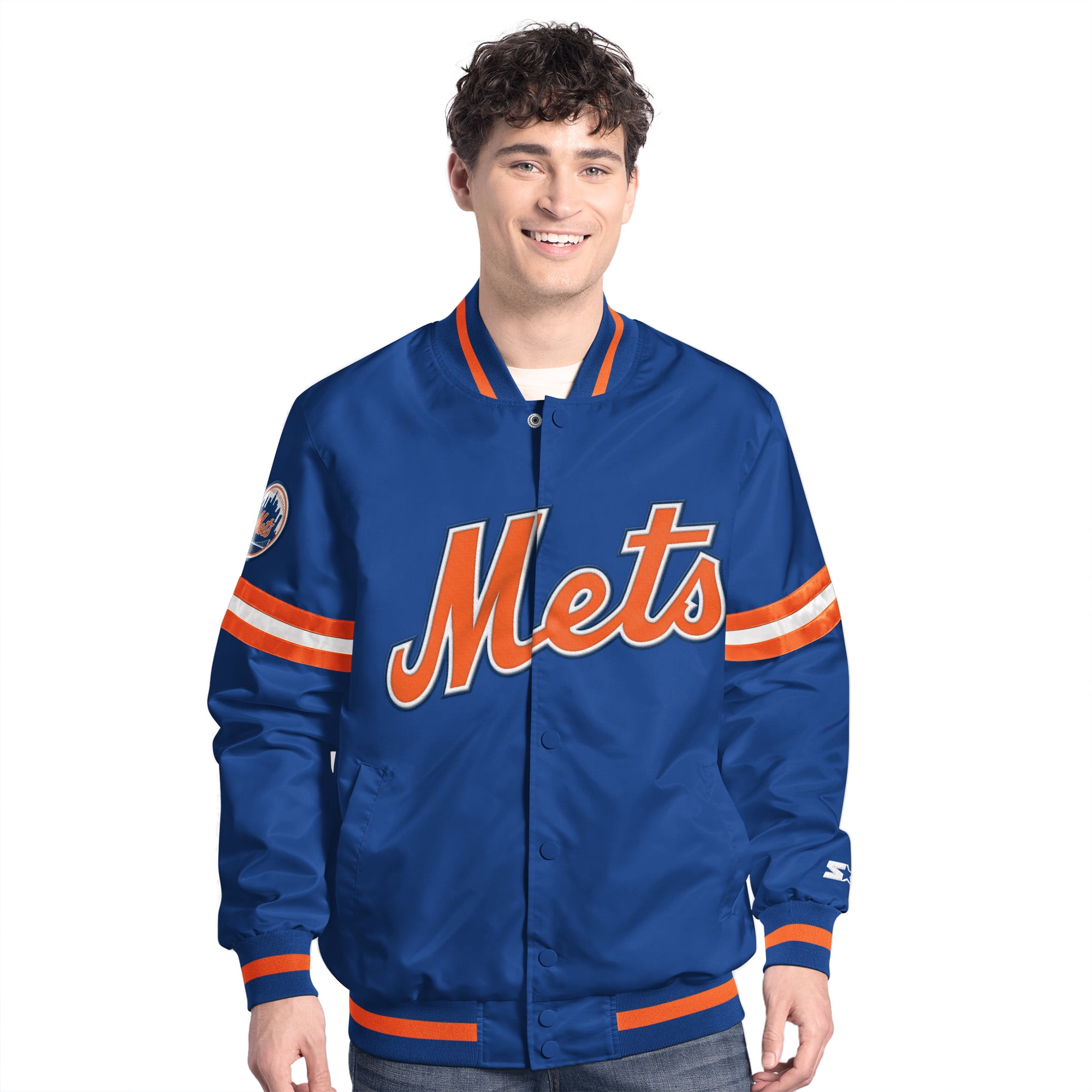 Men's-Starter Royal New York Mets Scout Full-Snap Varsity Jacket ...