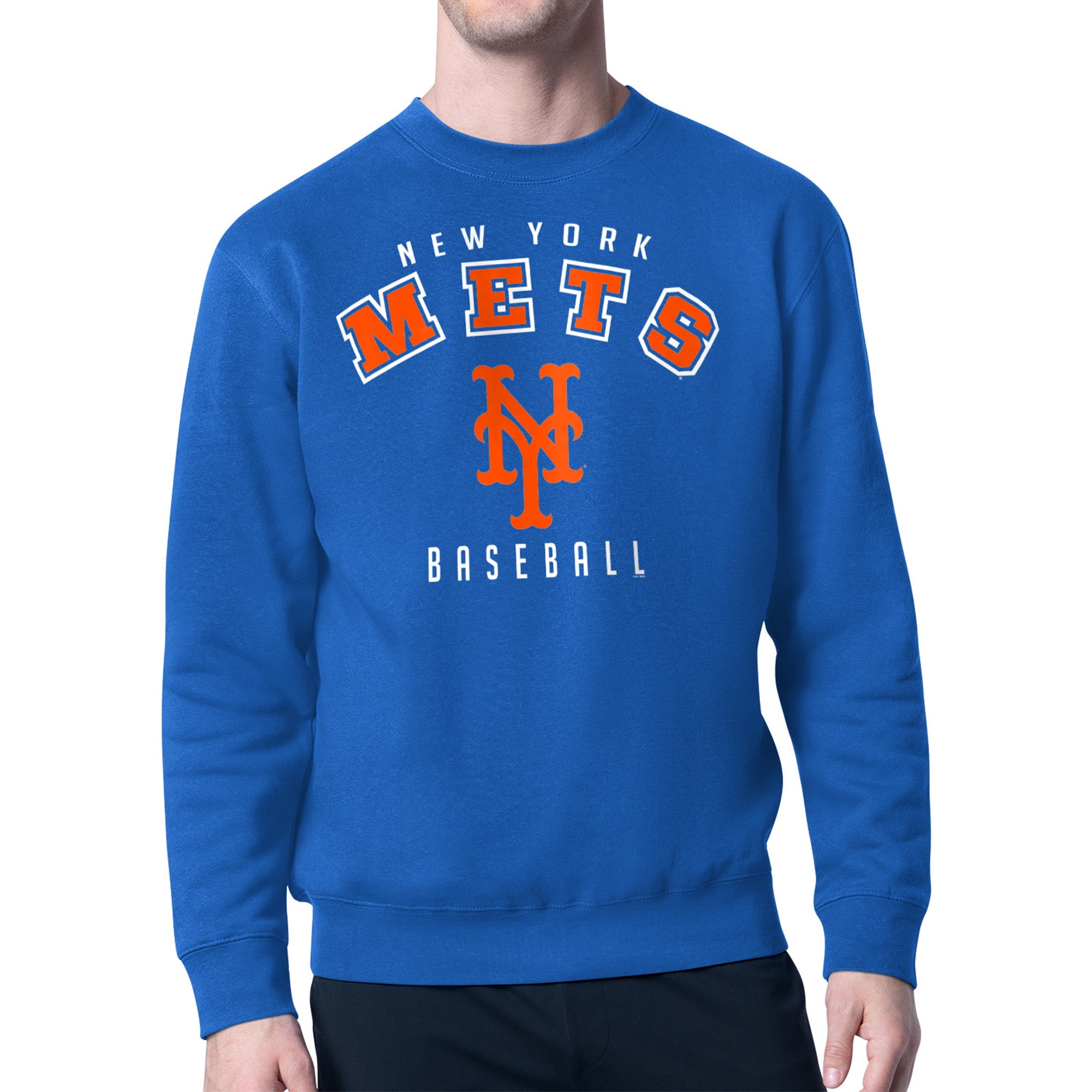 Men's Starter Royal New York Mets Team Logo Fleece Pullover Sweatshirt ...