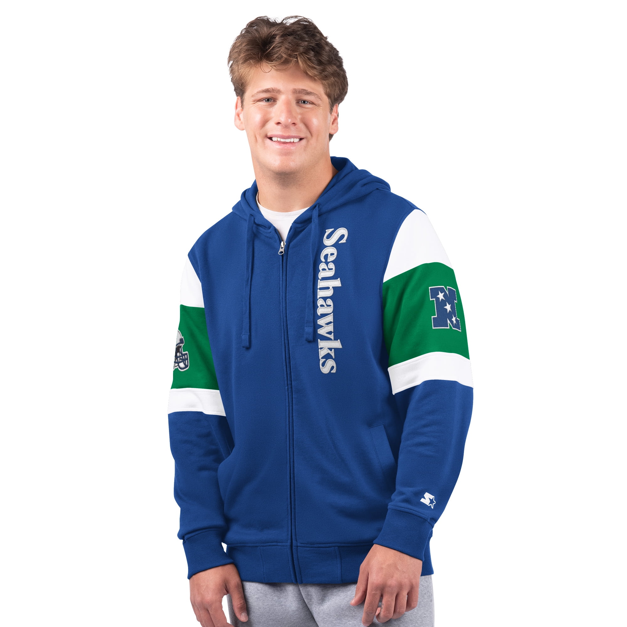 Men's Starter Royal Seattle Seahawks Extreme Vintage Logo Full-Zip ...