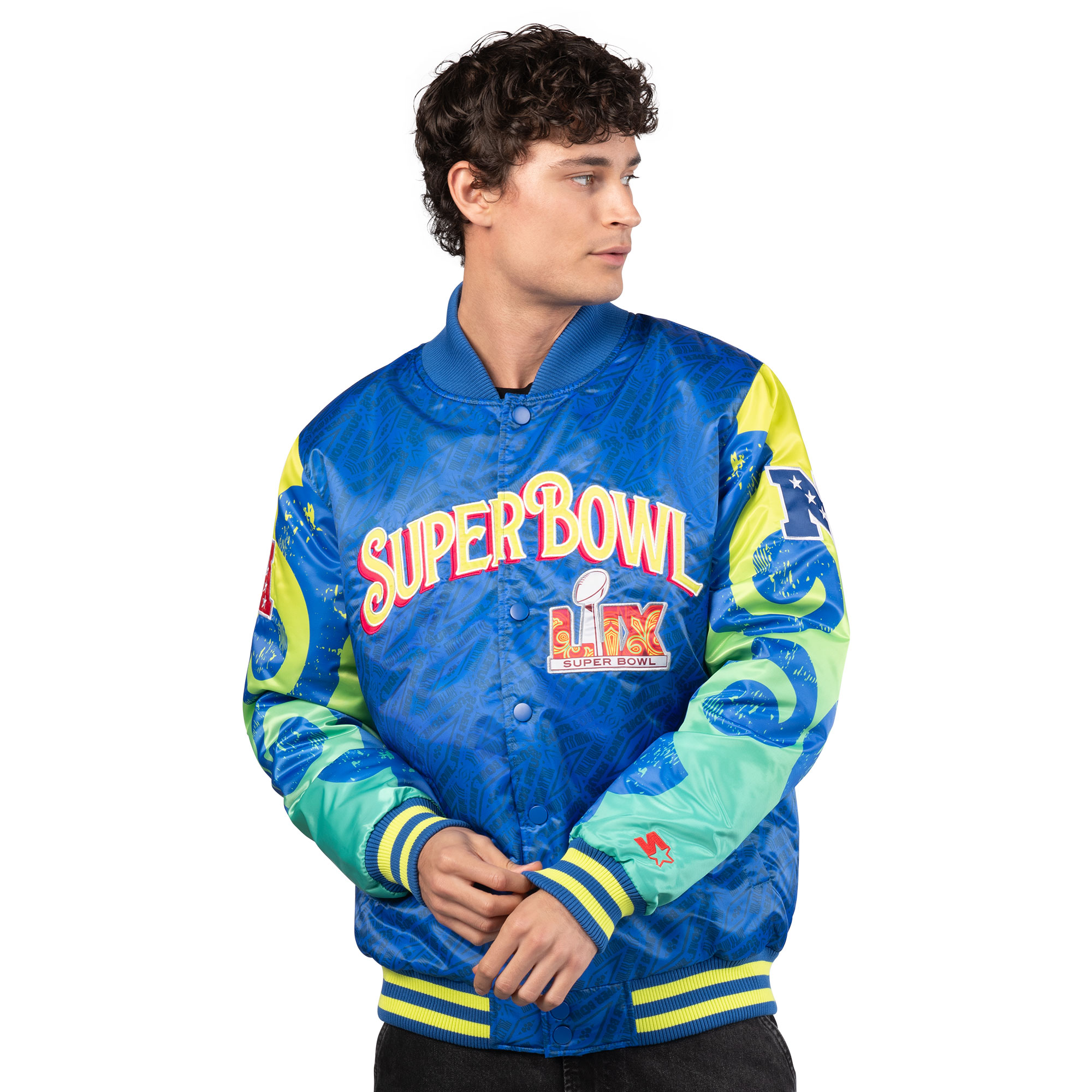 Men's-Starter Royal Super Bowl LIX The Big Easy Full-Snap Satin Jacket ...