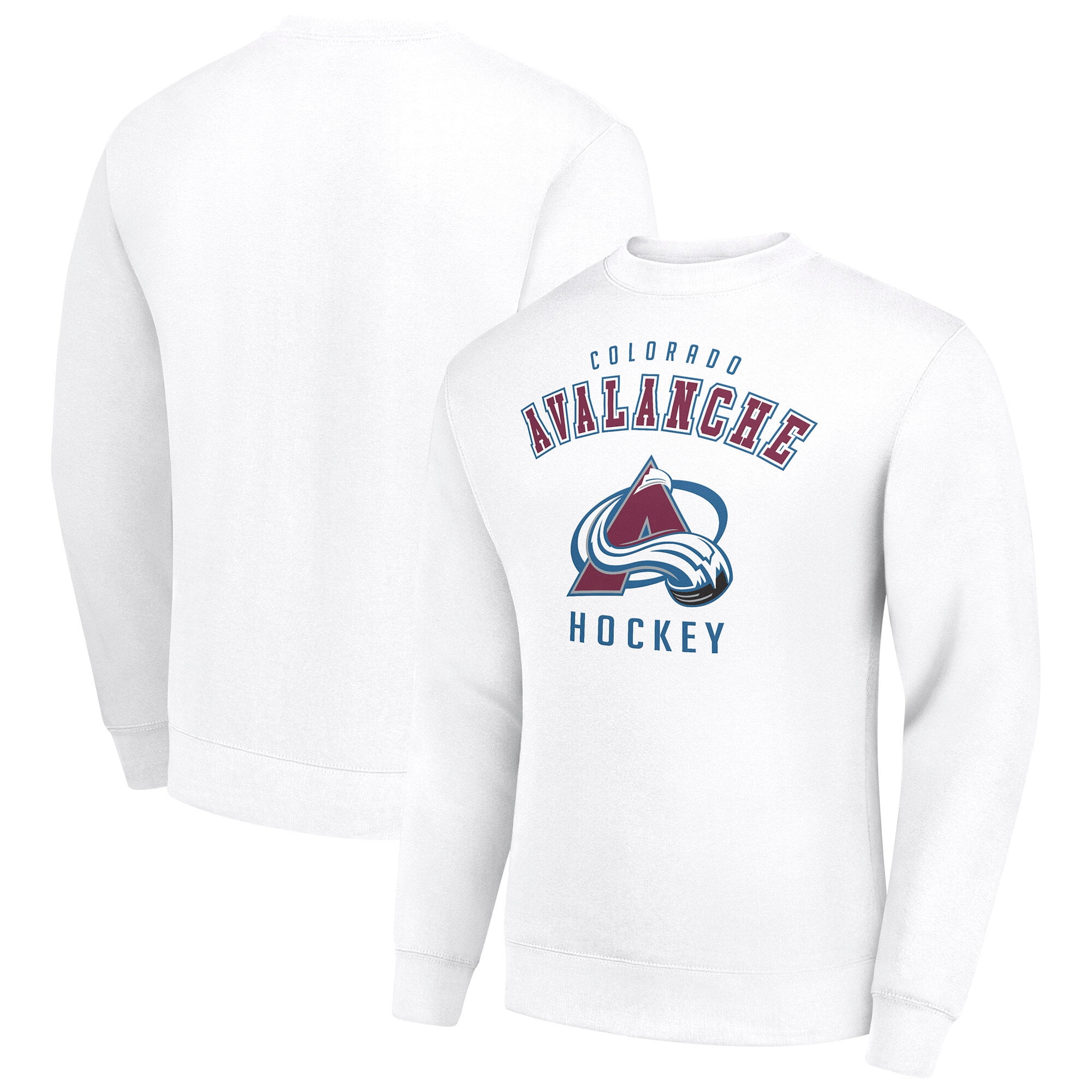 Men's Starter White Colorado Avalanche Team Logo Fleece Pullover ...