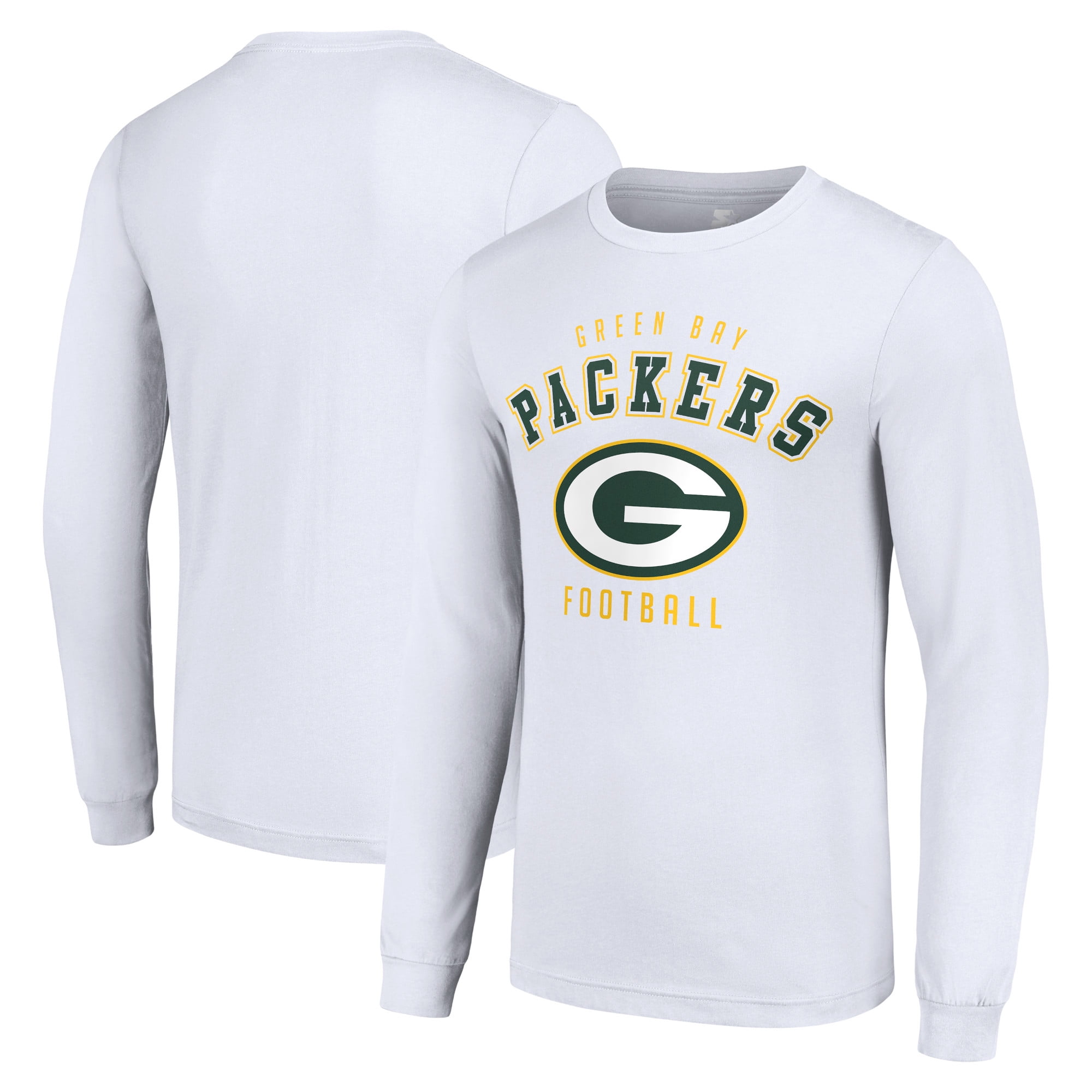 Men's Starter White Green Bay Packers Long Sleeve T-Shirt - Walmart.com