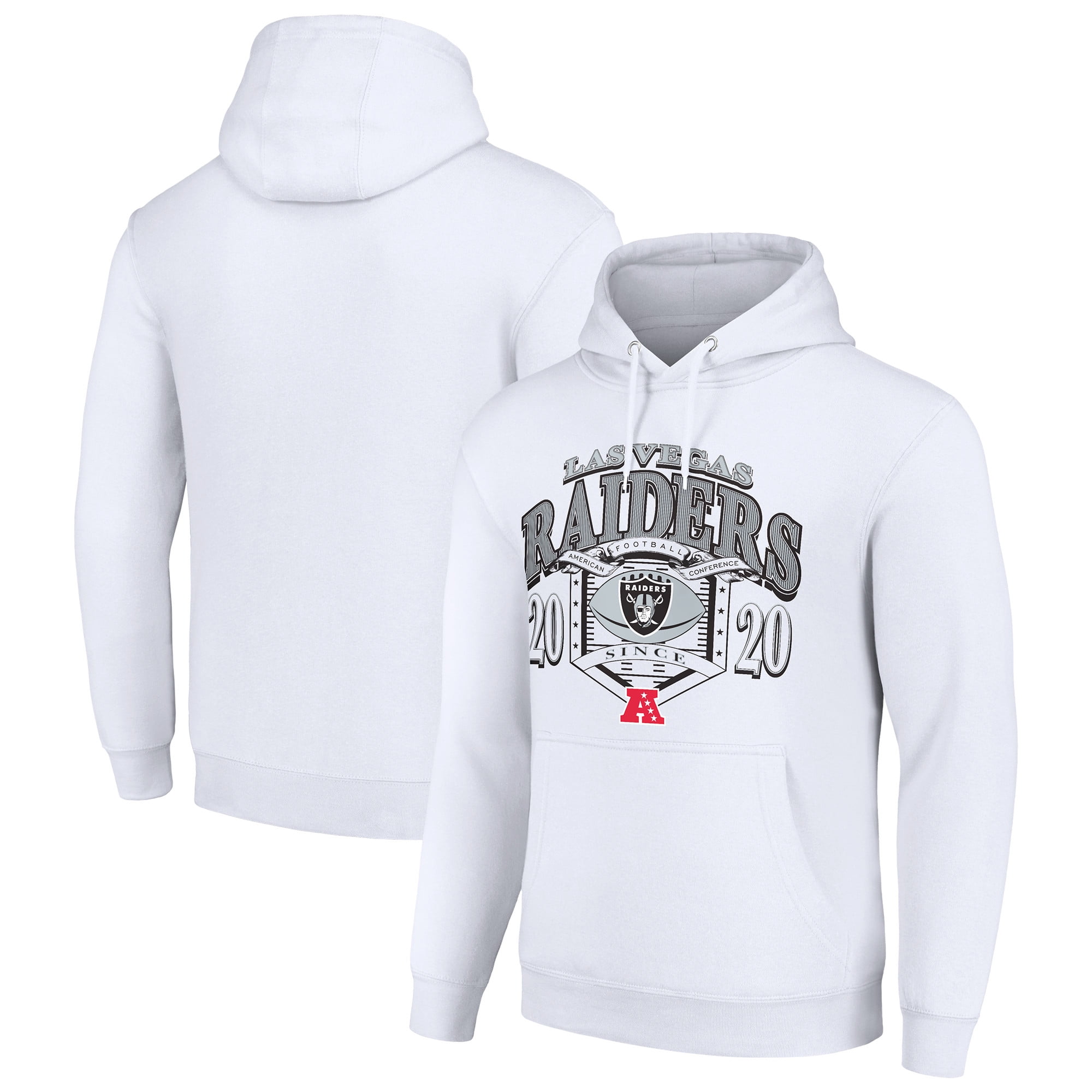 Men's Starter White Las Vegas Raiders 80s Retro Pullover Hoodie ...