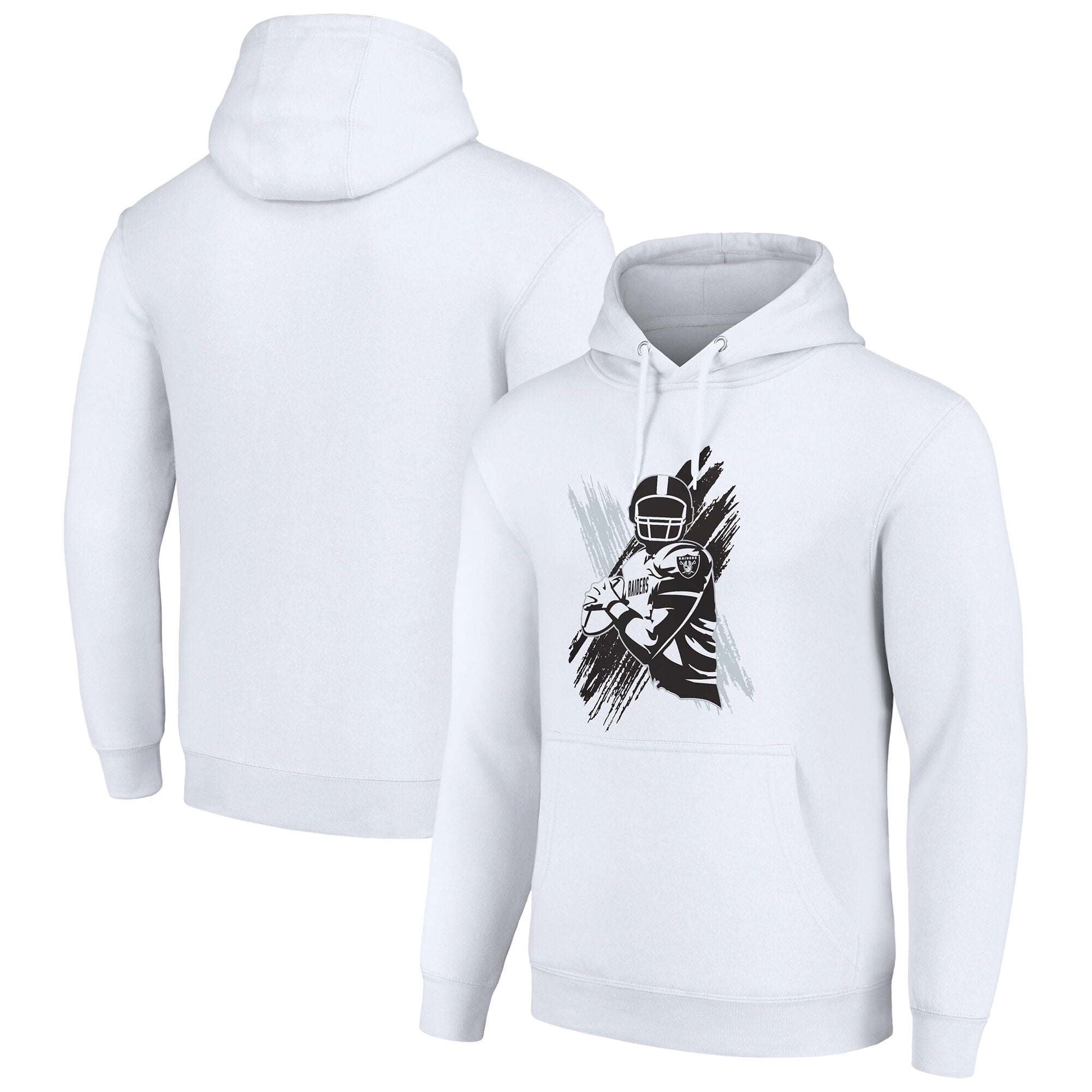 Men's Starter White Las Vegas Raiders Player X Fleece Pullover Hoodie ...