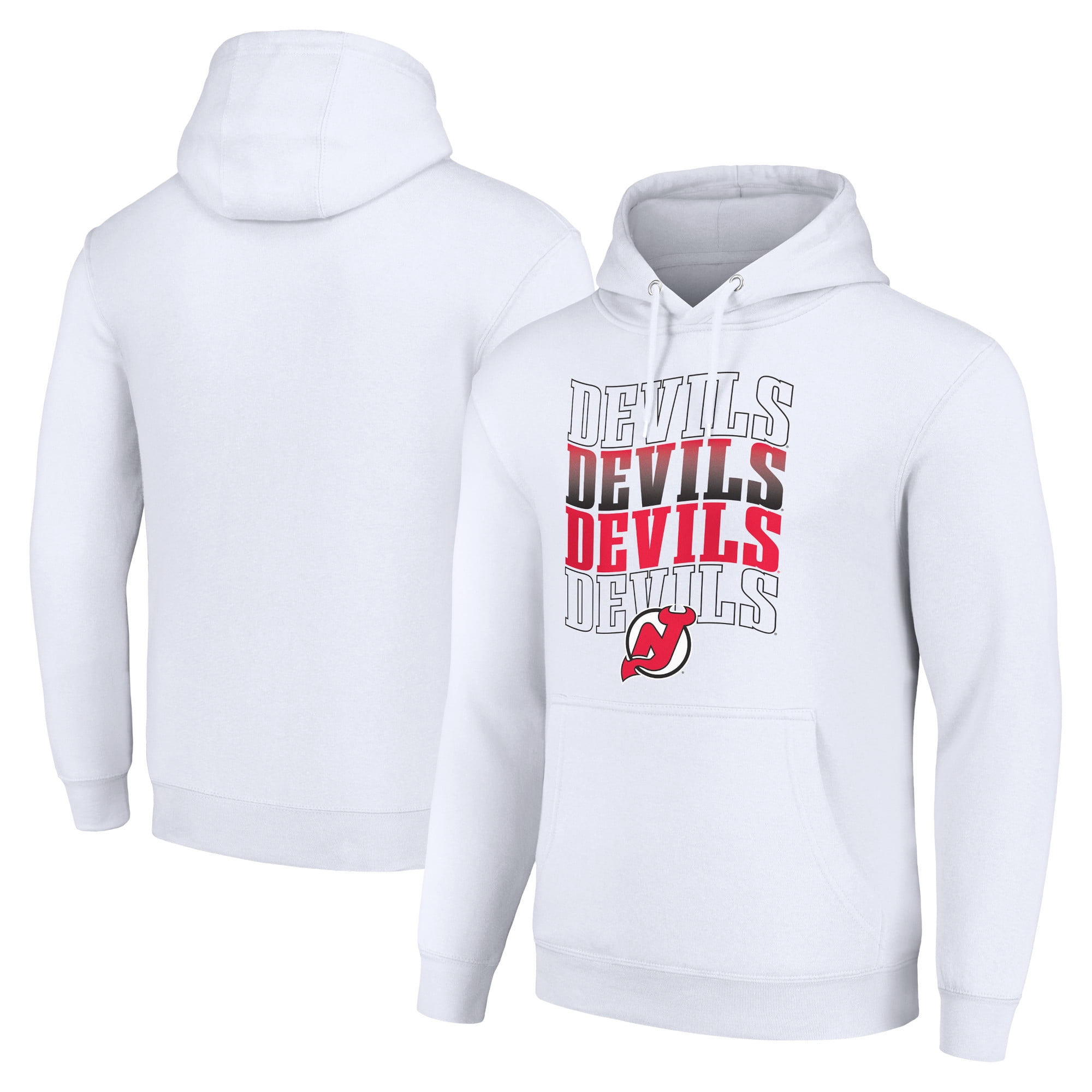 Men's Starter White New Jersey Devils Four Team Name Logo Fleece ...