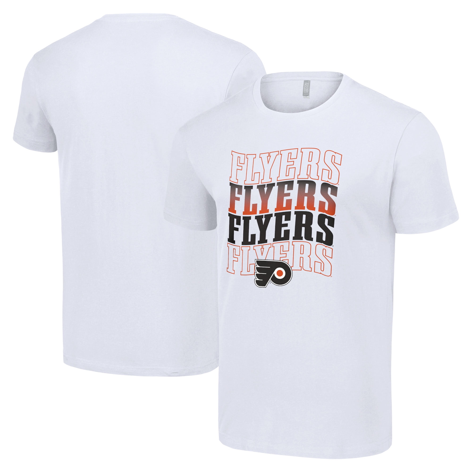 Men's Starter White Philadelphia Flyers Four Team Name Logo T-Shirt ...