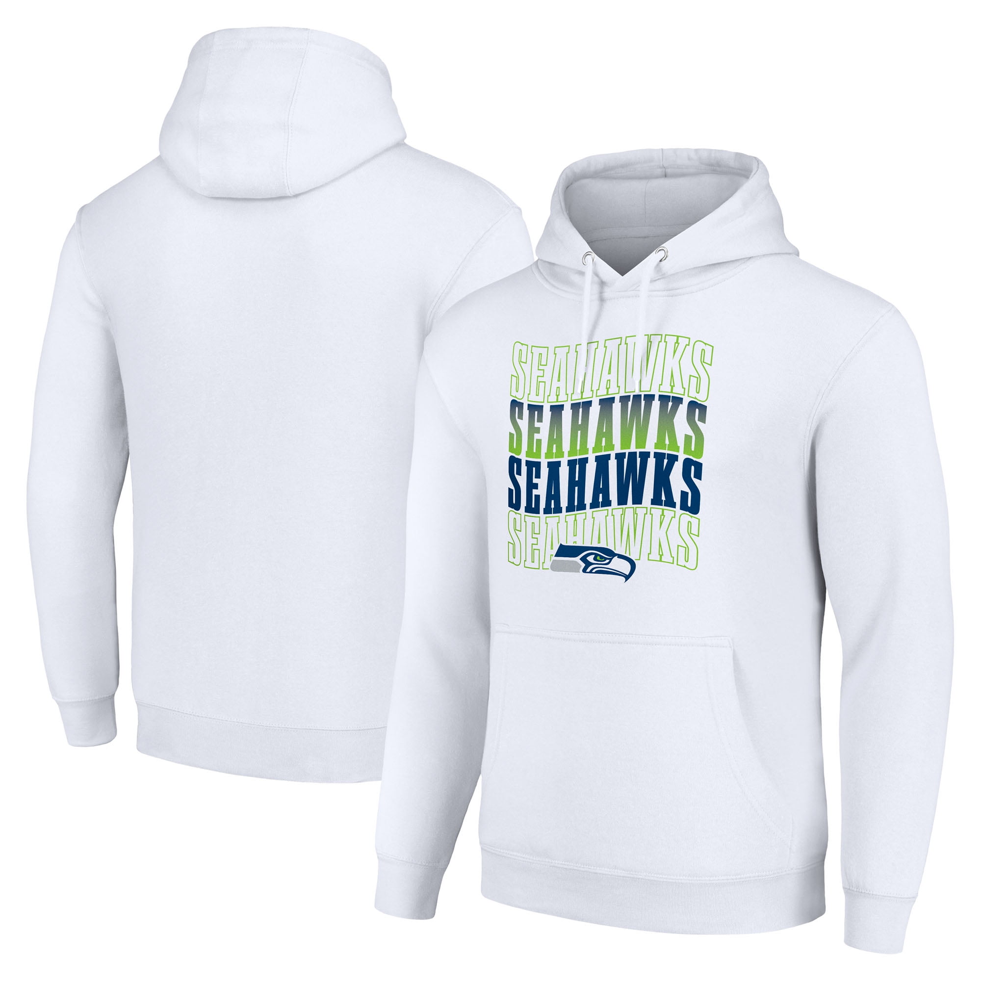 Men's Starter White Seattle Seahawks Four Team Name Logo Fleece ...