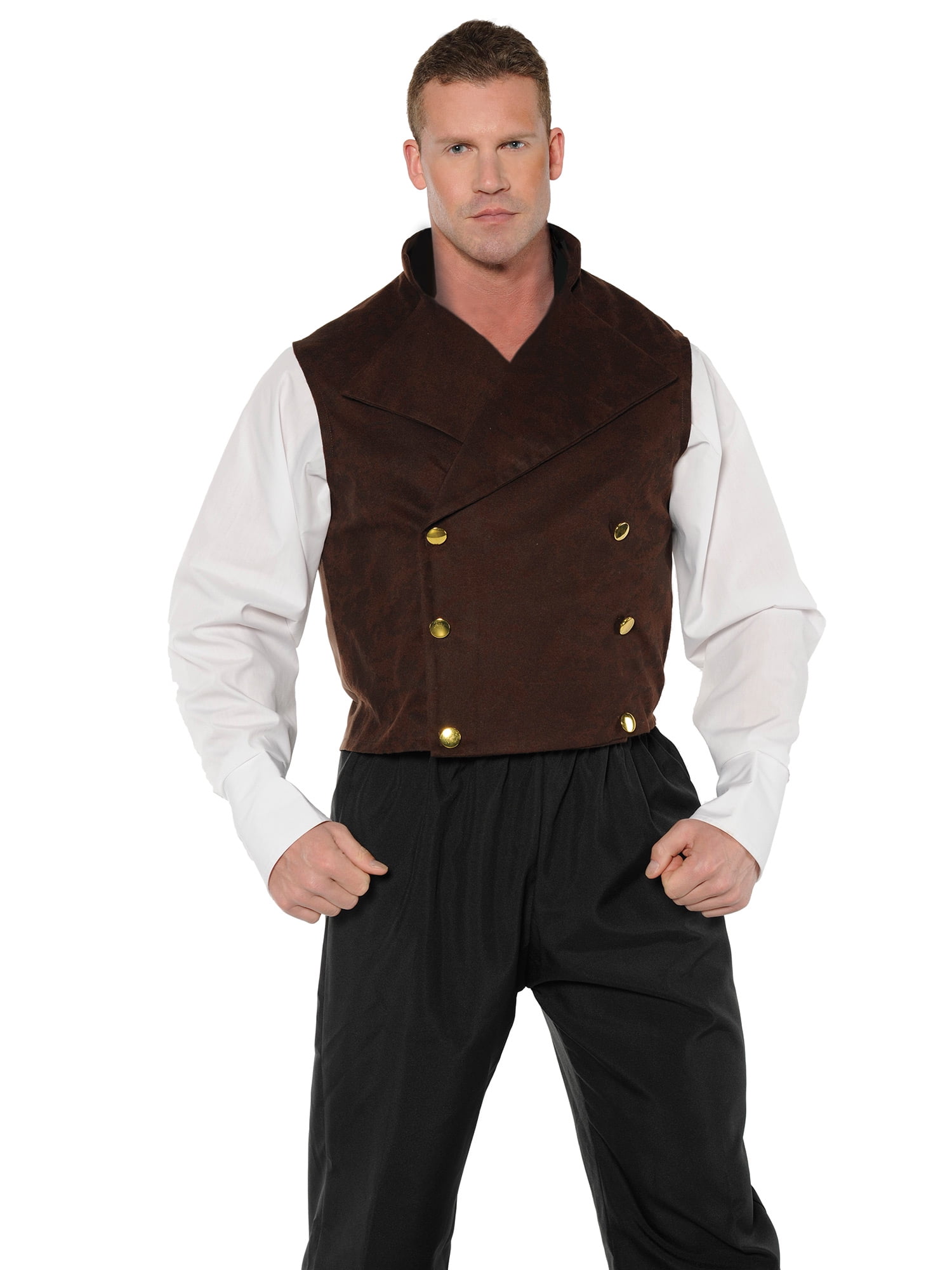 Halloween Renaissance Steampunk Men Costume Vest, Brown, One Size ...