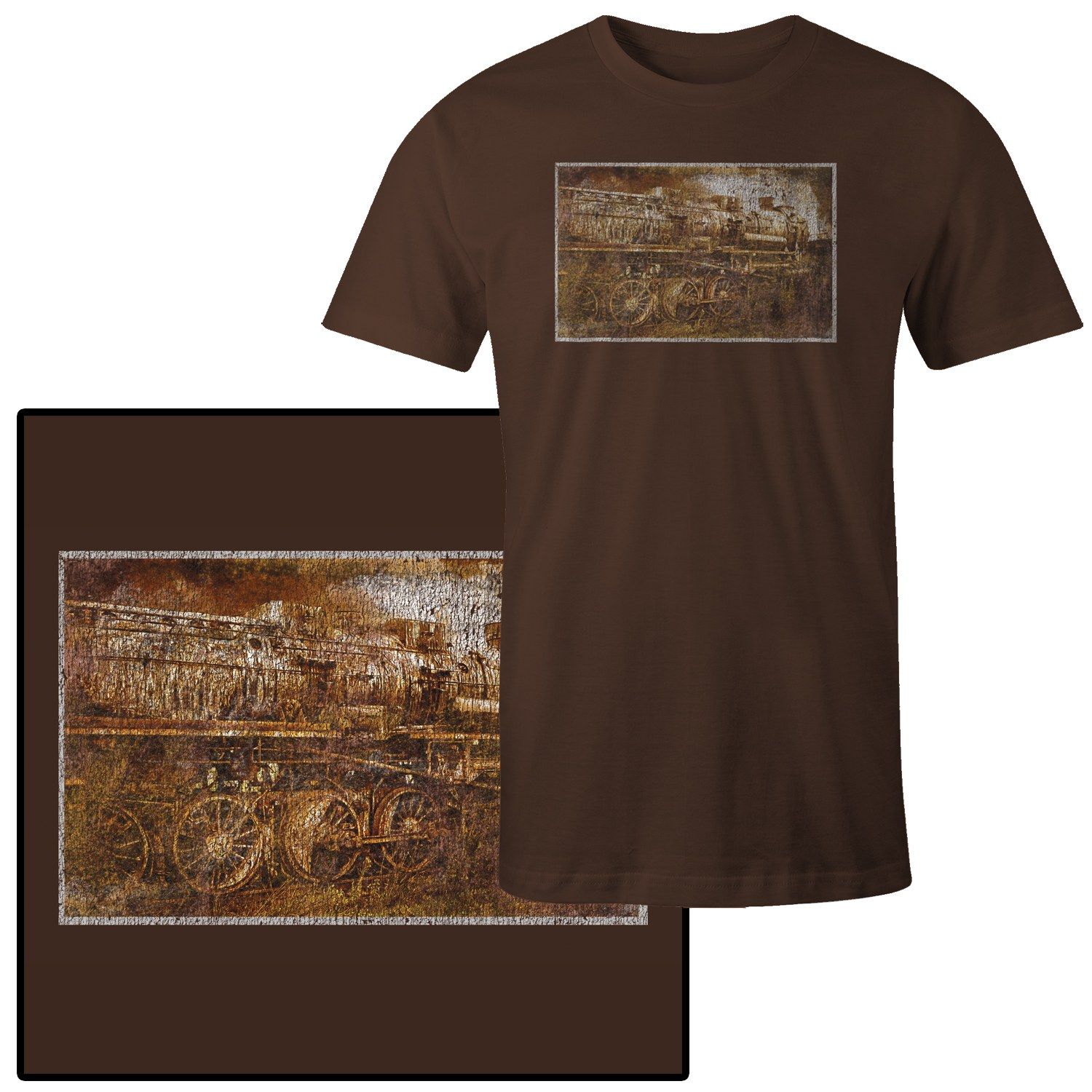 Men's Steampunk Steam Train Locomotive T-Shirt - Walmart.com