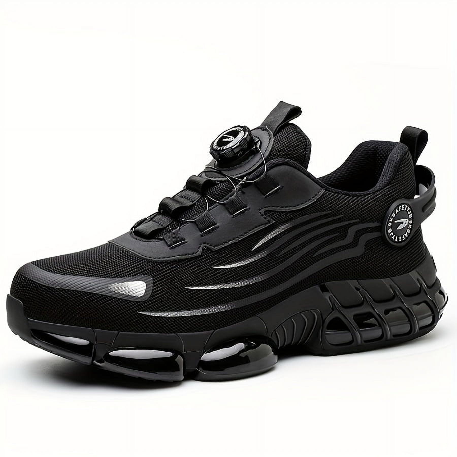 Men's Steel-Toe Safety Work Shoes - Puncture & Crush Resistant, No-Tie ...