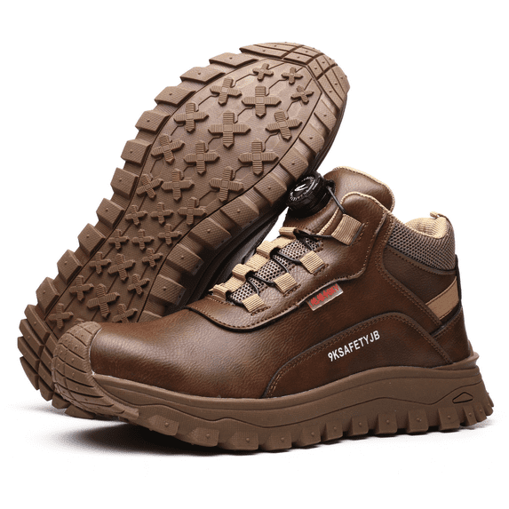 Men's Steel Toe Work Boots, 6KV Insulated Lightweight Anti-Smash Anti ...