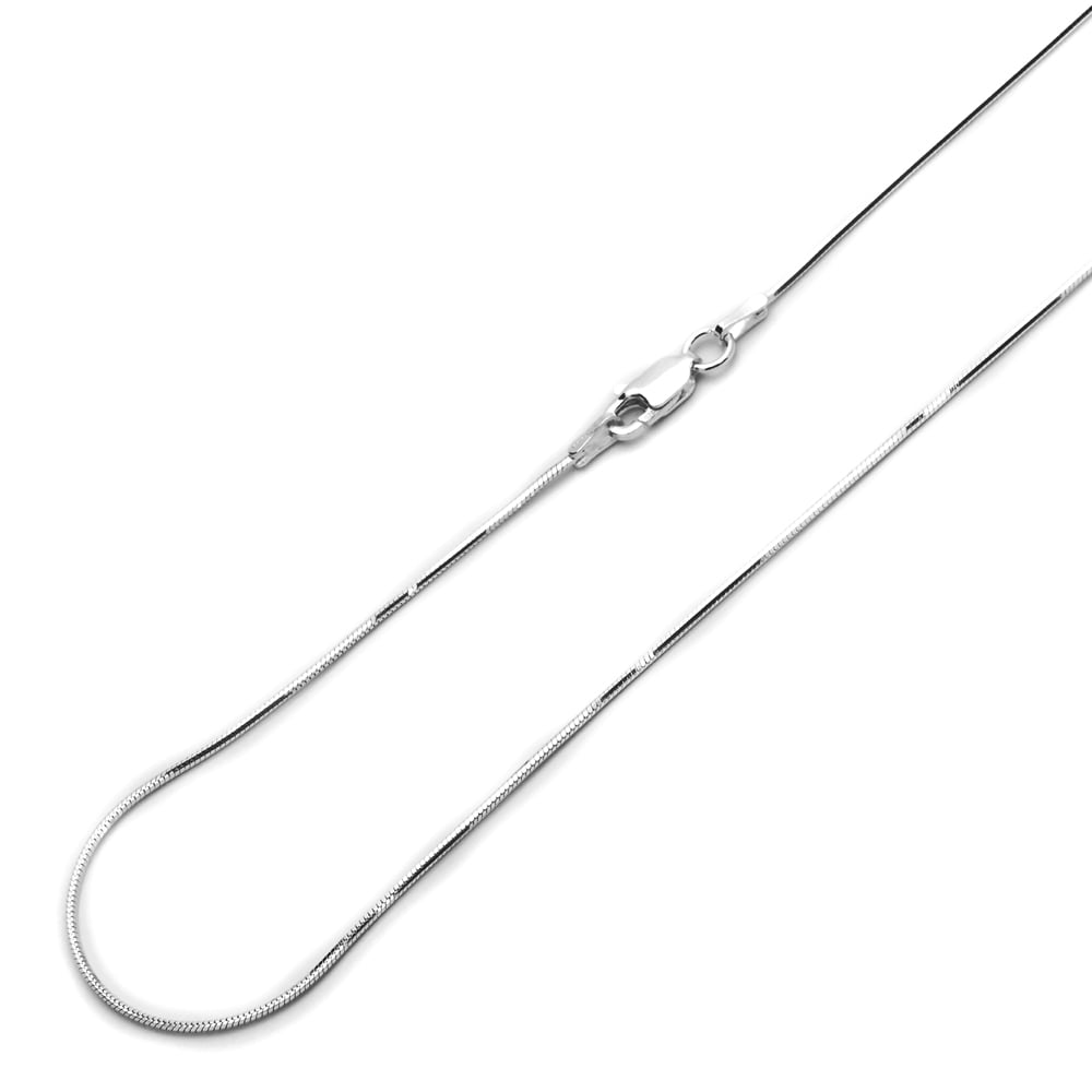 Men's Sterling Silver 1.2mm Italian 8 Sided Diamond Cut Snake Chain ...