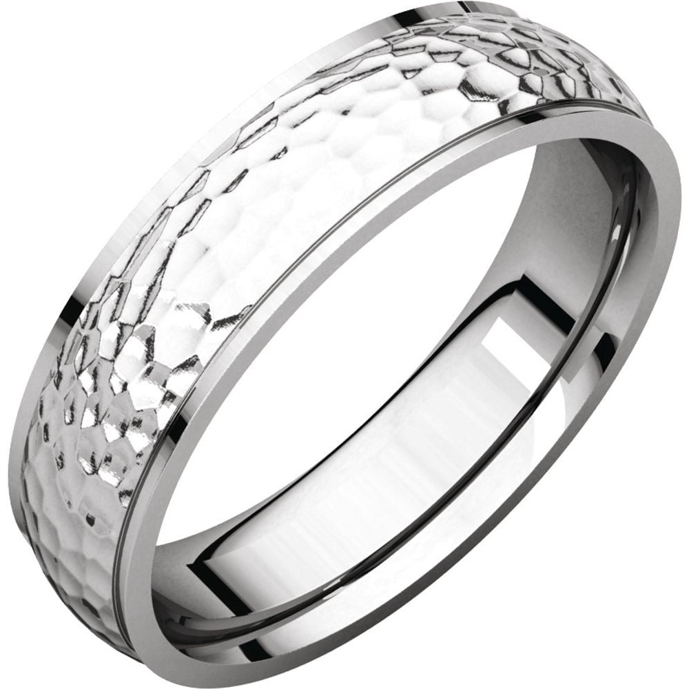 Men's Sterling Silver 5mm Half Round Shape Edge Bridal Wedding ...