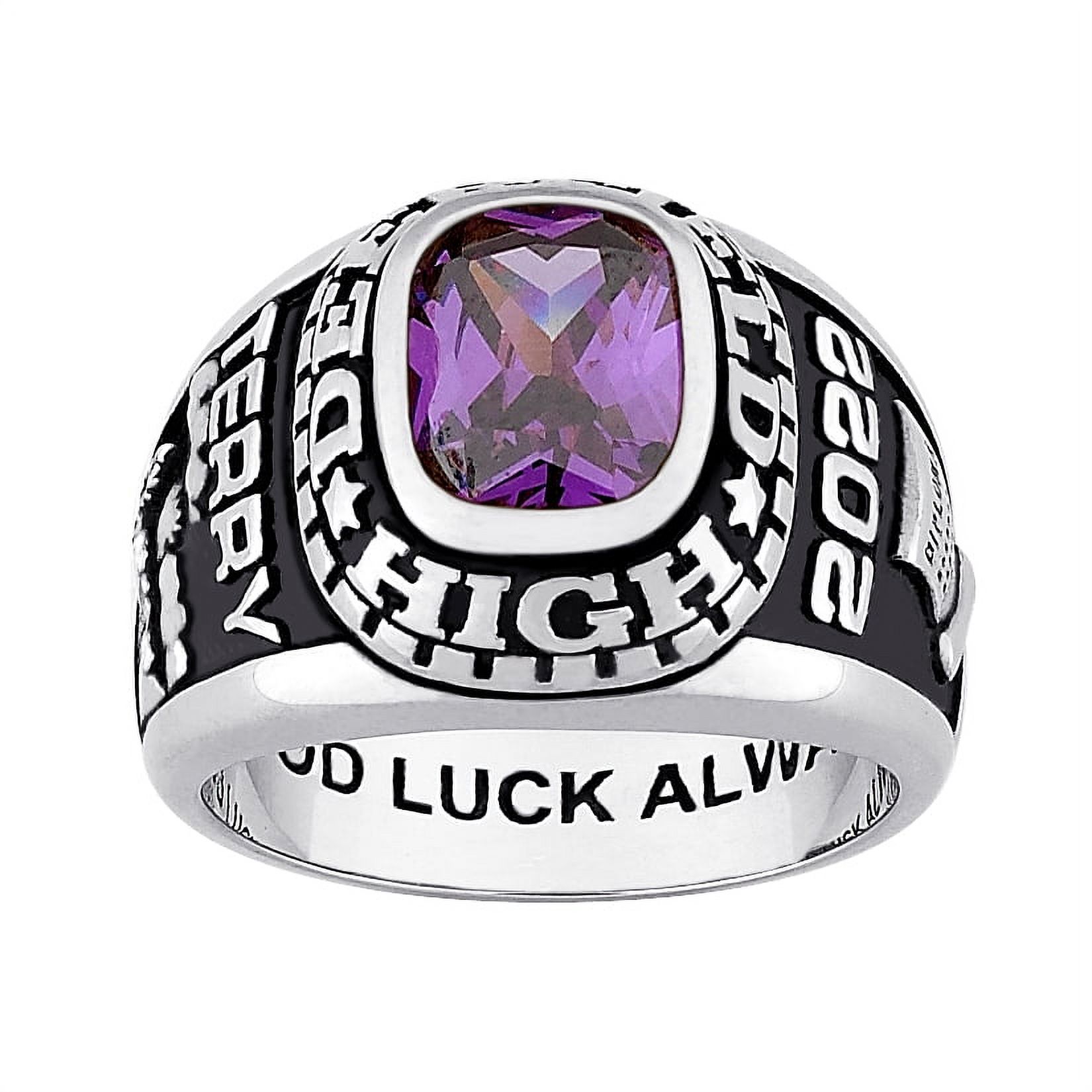 Women's Sterling Silver Classic Oval Stone Class Ring, Personalized ...