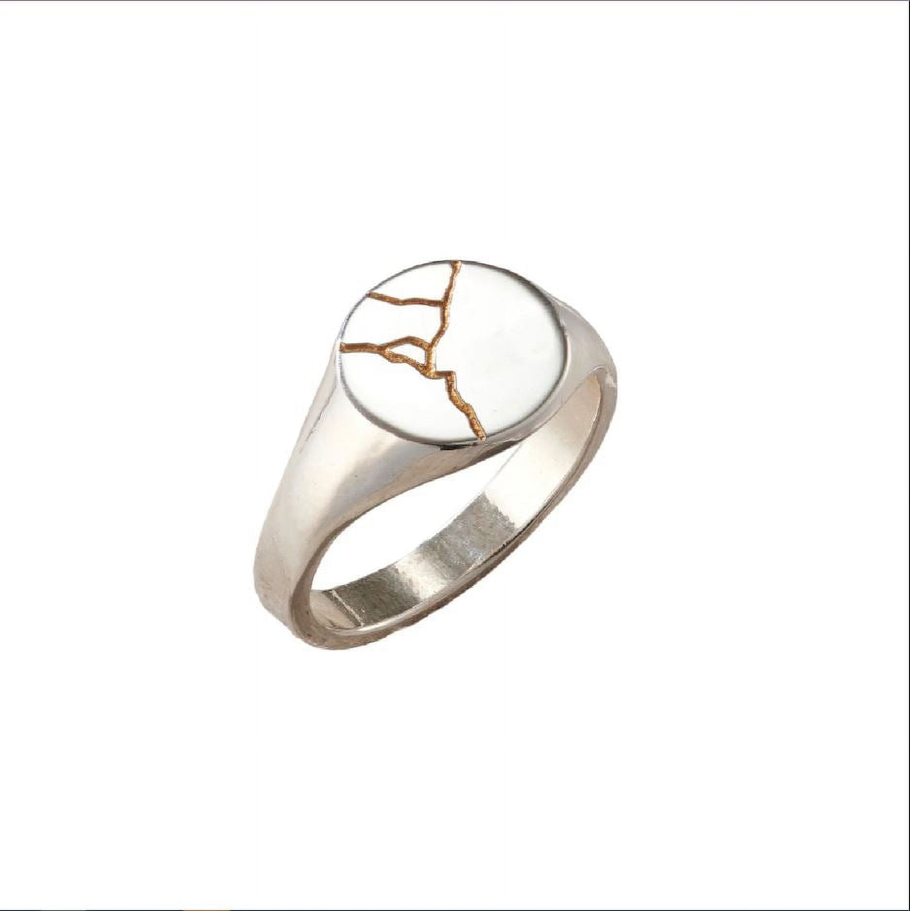 Men's Sterling Silver Kintsugi Signet Ring - Walmart.com