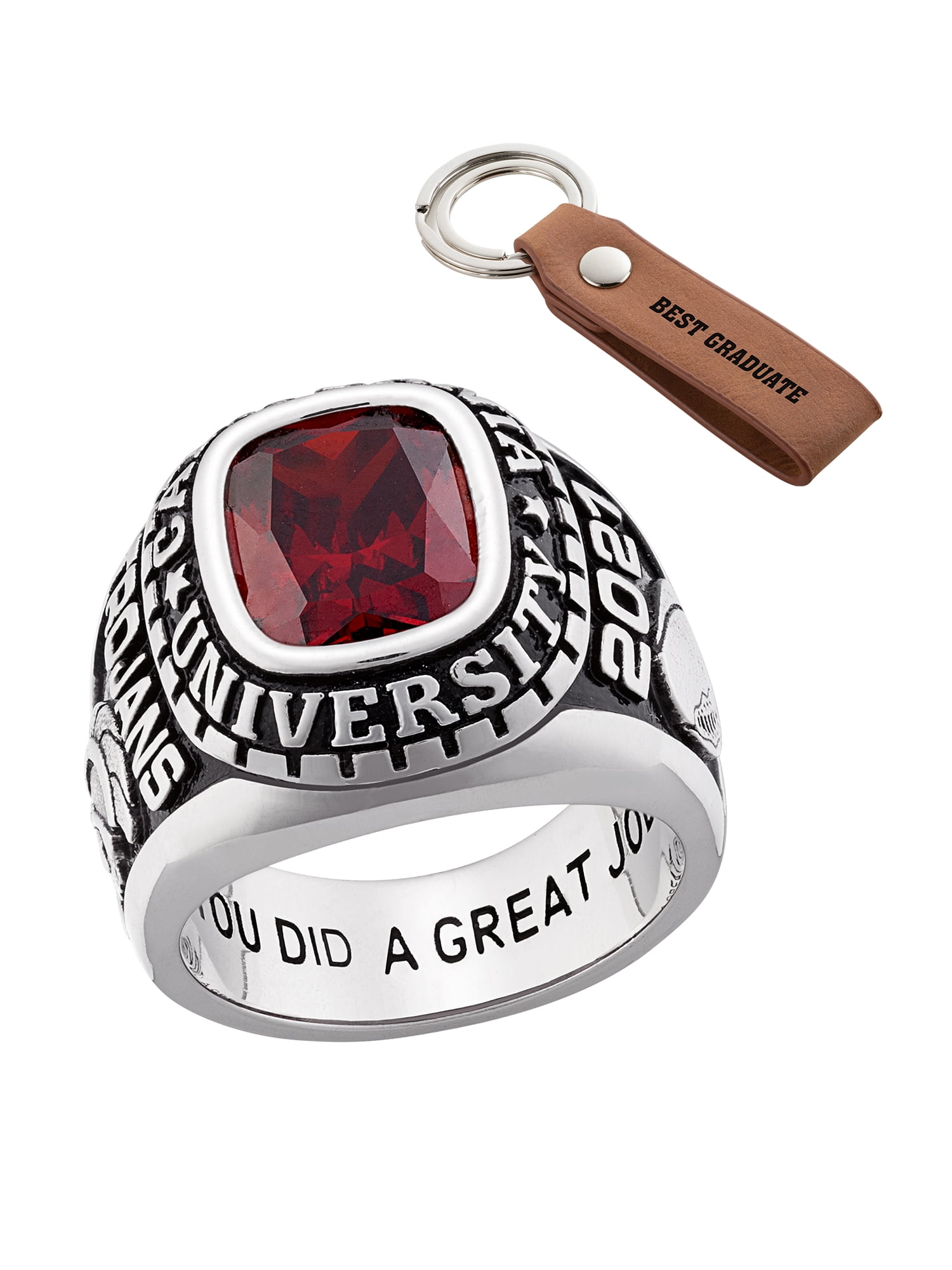 Men's Sterling Silver Large Classic Class Ring., Personalized - Walmart.com