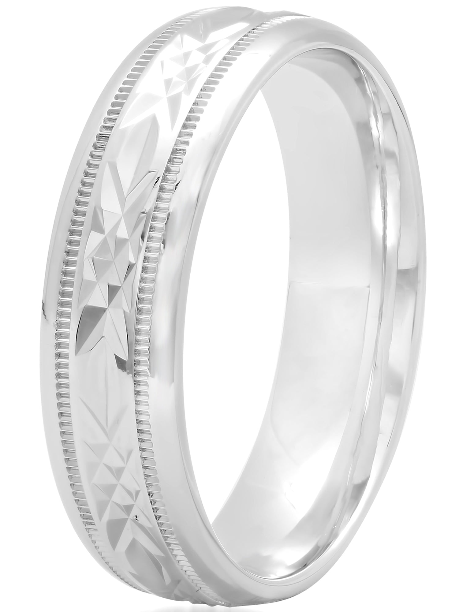 Men's Sterling Silver "X" Pattern Ring, 6mm - Walmart.com