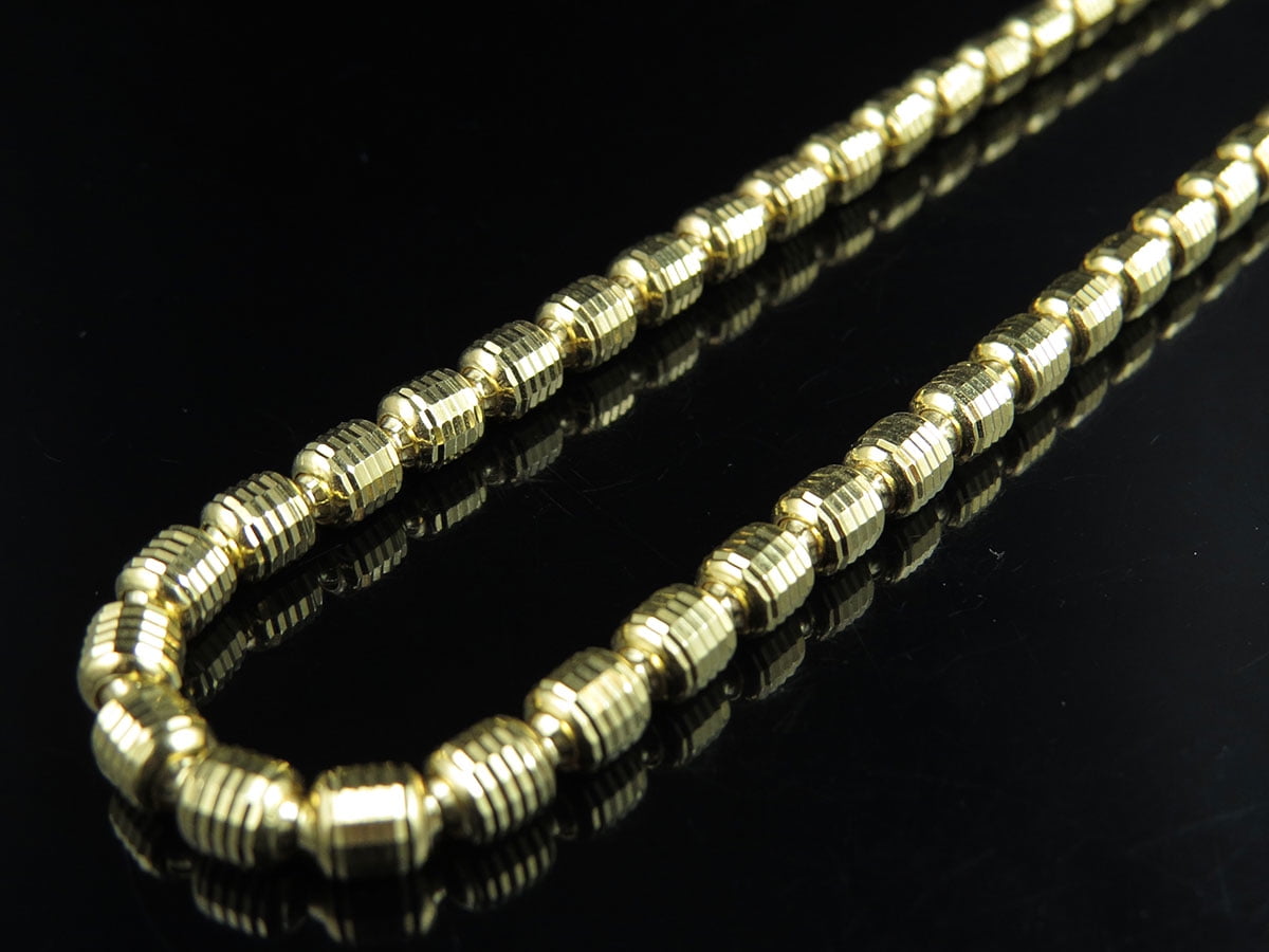 Men's Sterling Silver Yelow Finish Barrel Chain 5mm - Walmart.com
