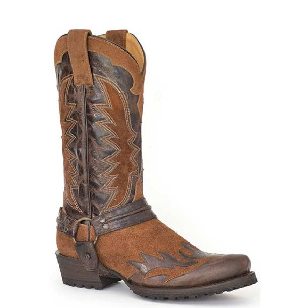 Men's Stetson Biker Outlaw Wings with Lug Sole Boots Handcrafted Brown ...