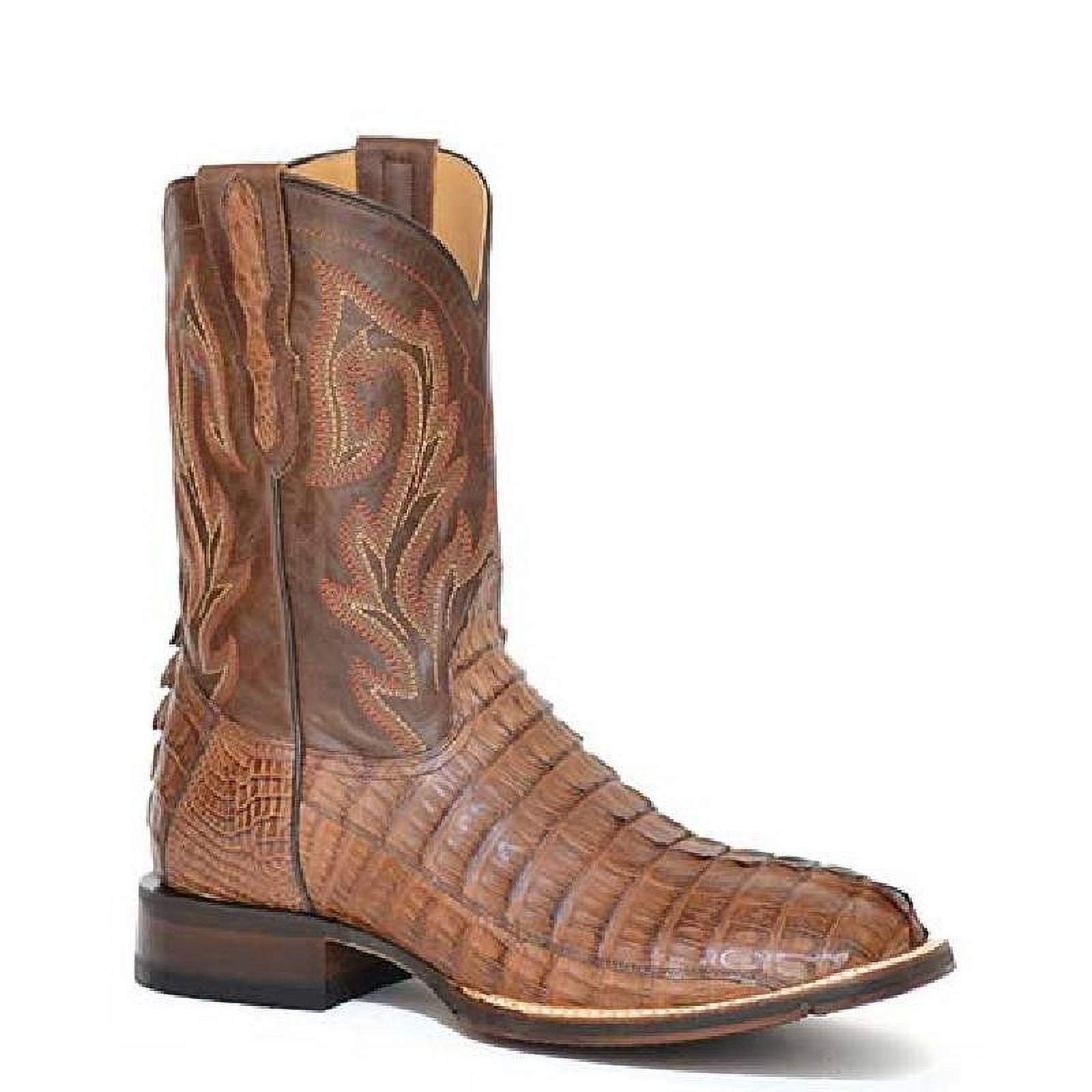Men's Stetson Caiman Tail Boots Handcrafted Brown - Walmart.com
