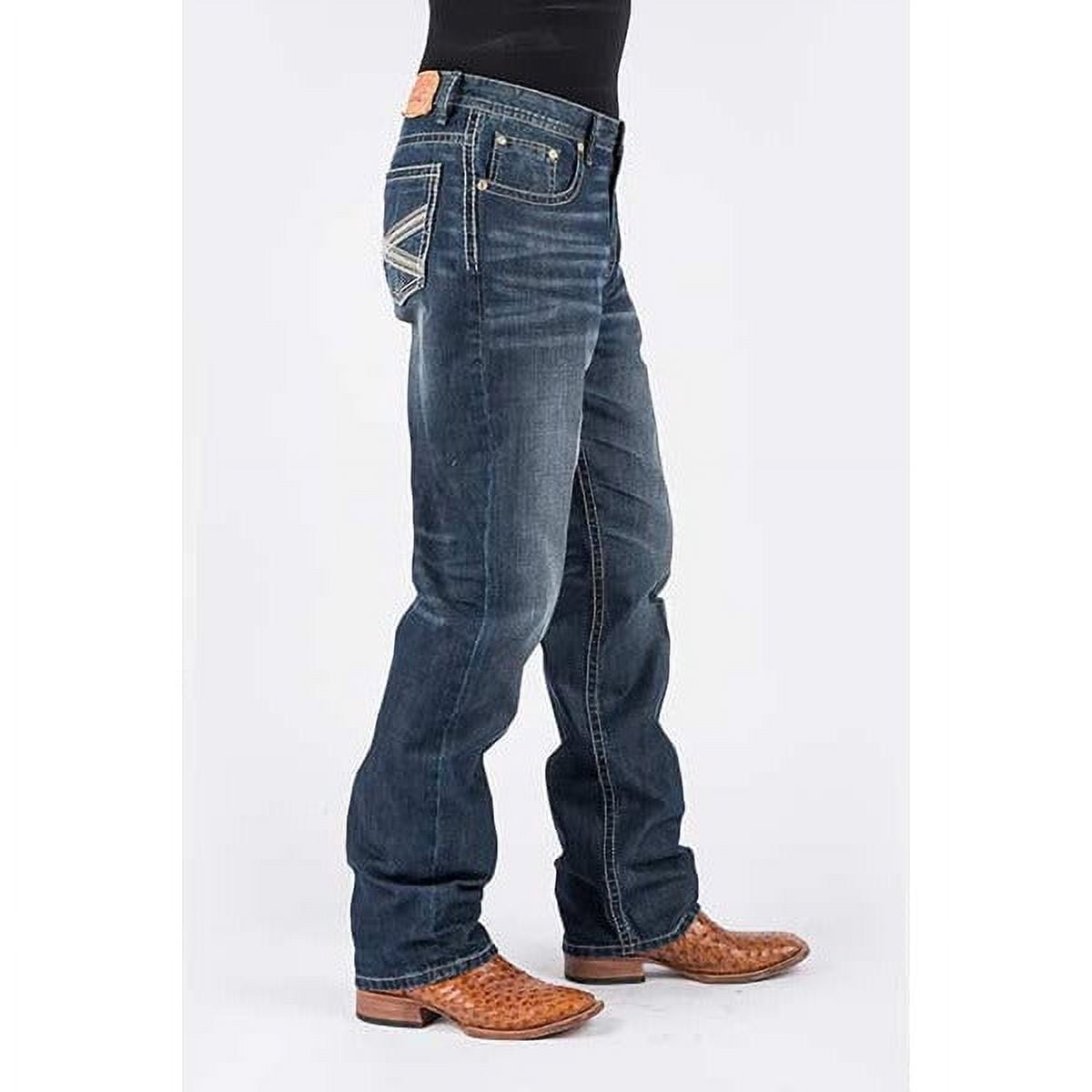 Men's Stetson Jeans Fit Standard Straight Leg Two Tone Embroidered X ...