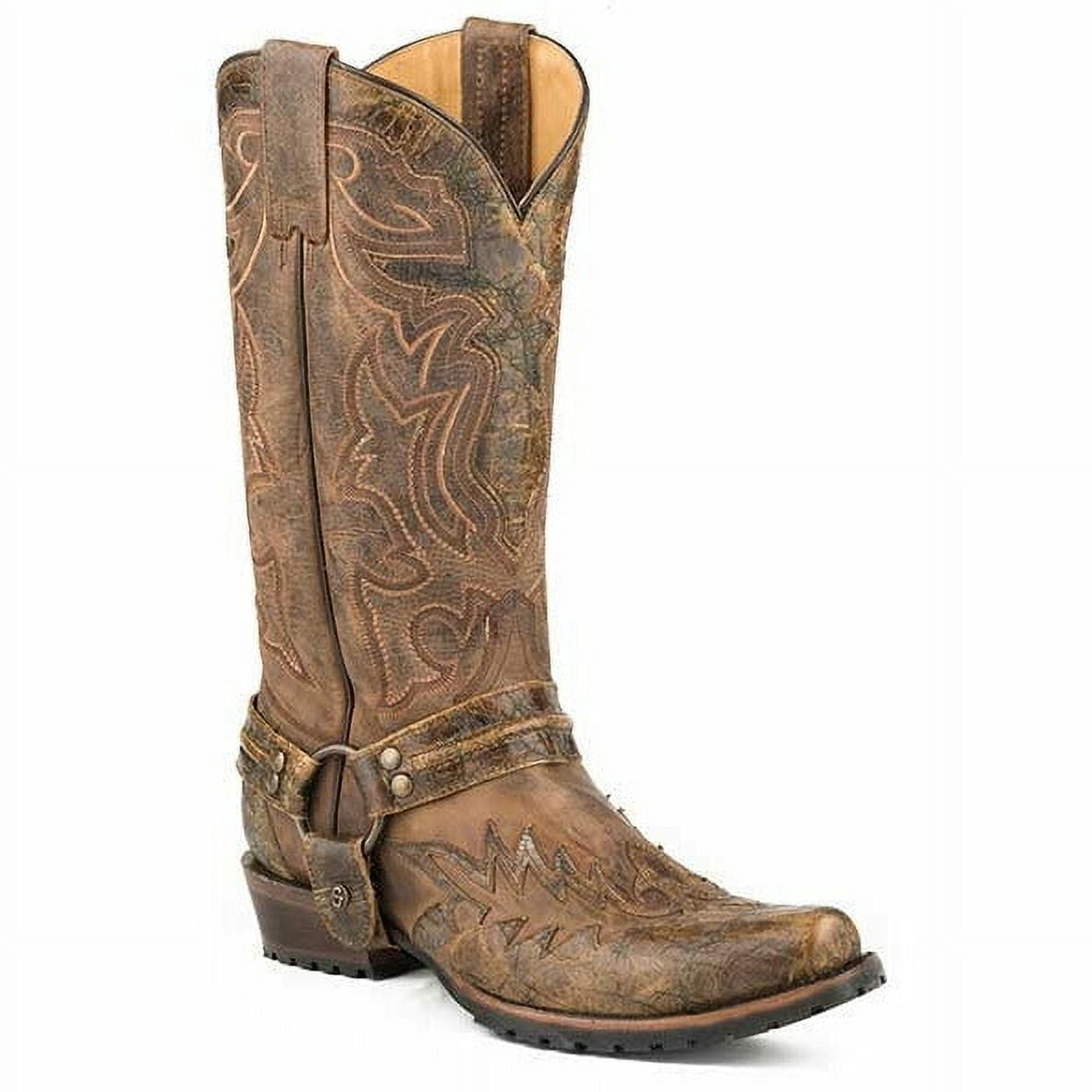 Men's Stetson Outlaw Bad Guy Biker Boots Tru X Lug Sole Handcrafted Tan ...