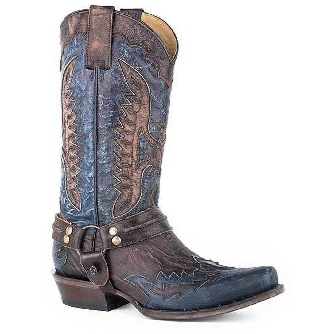 Men's Stetson Outlaw Eagle Leather Boots Handcrafted Brown - Walmart.com