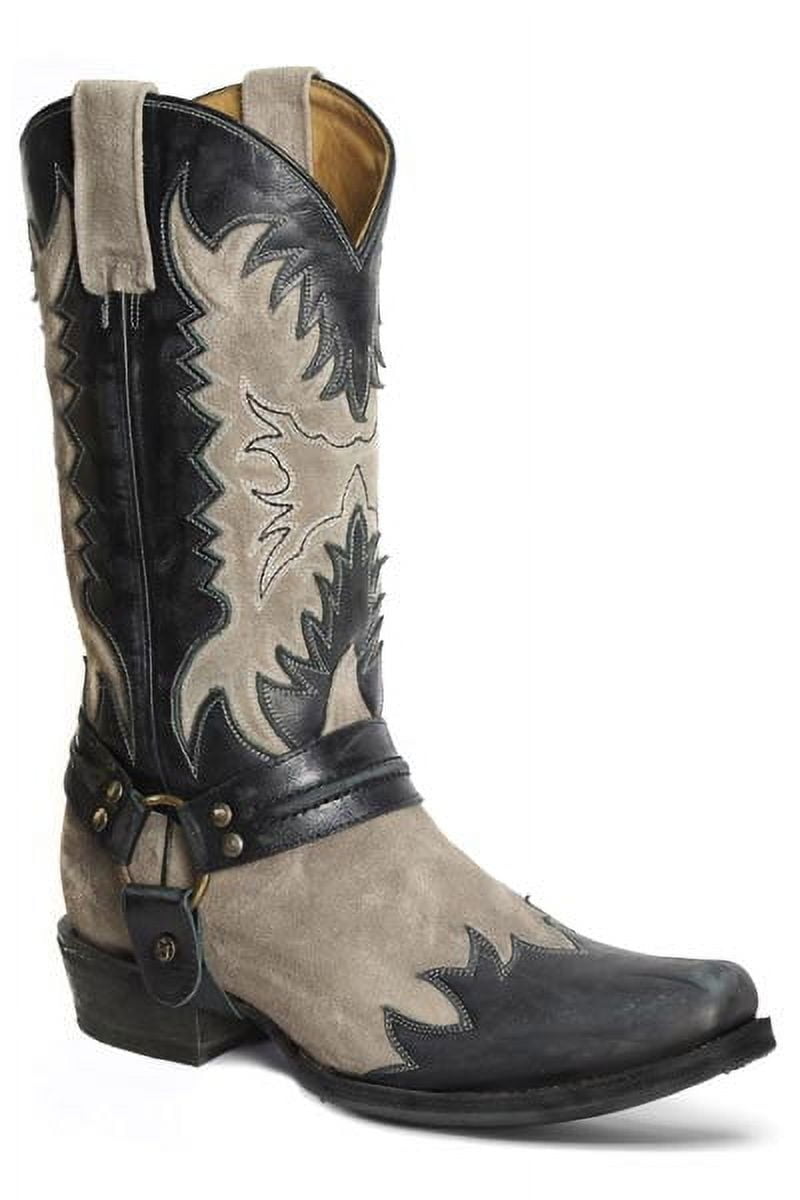 Men's Stetson Outlaw Rock Star Leather Boots Handcrafted Gray - Walmart.com