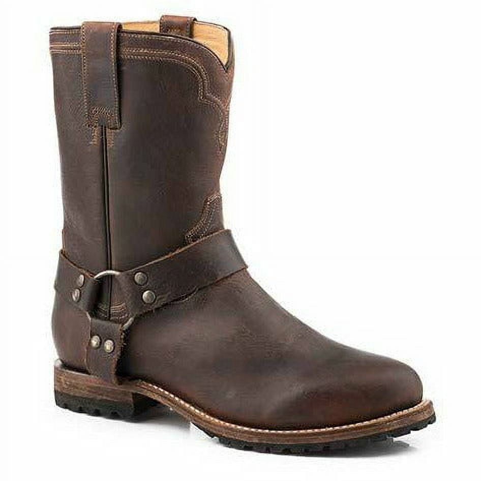 Men's Stetson Puncher Harness Leather Roper Boots Handcrafted Brown ...