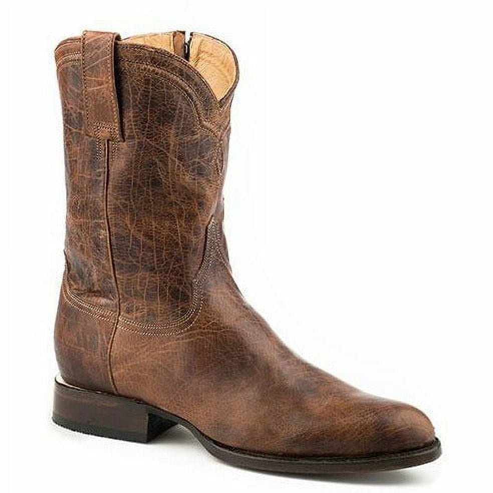 Men's Stetson Rancher Zip Leather Roper Boots Handcrafted Cognac ...