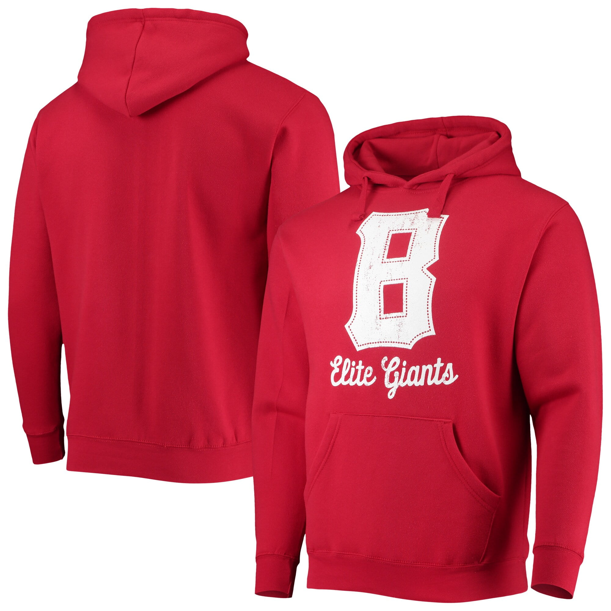 Men's Stitches Red Baltimore Elite Giants Negro League Logo Pullover ...